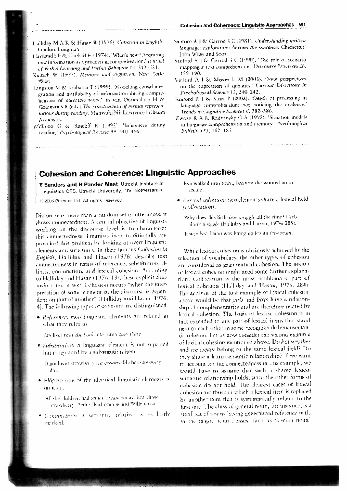 Coherence and Cohesion - oral communication - Studocu