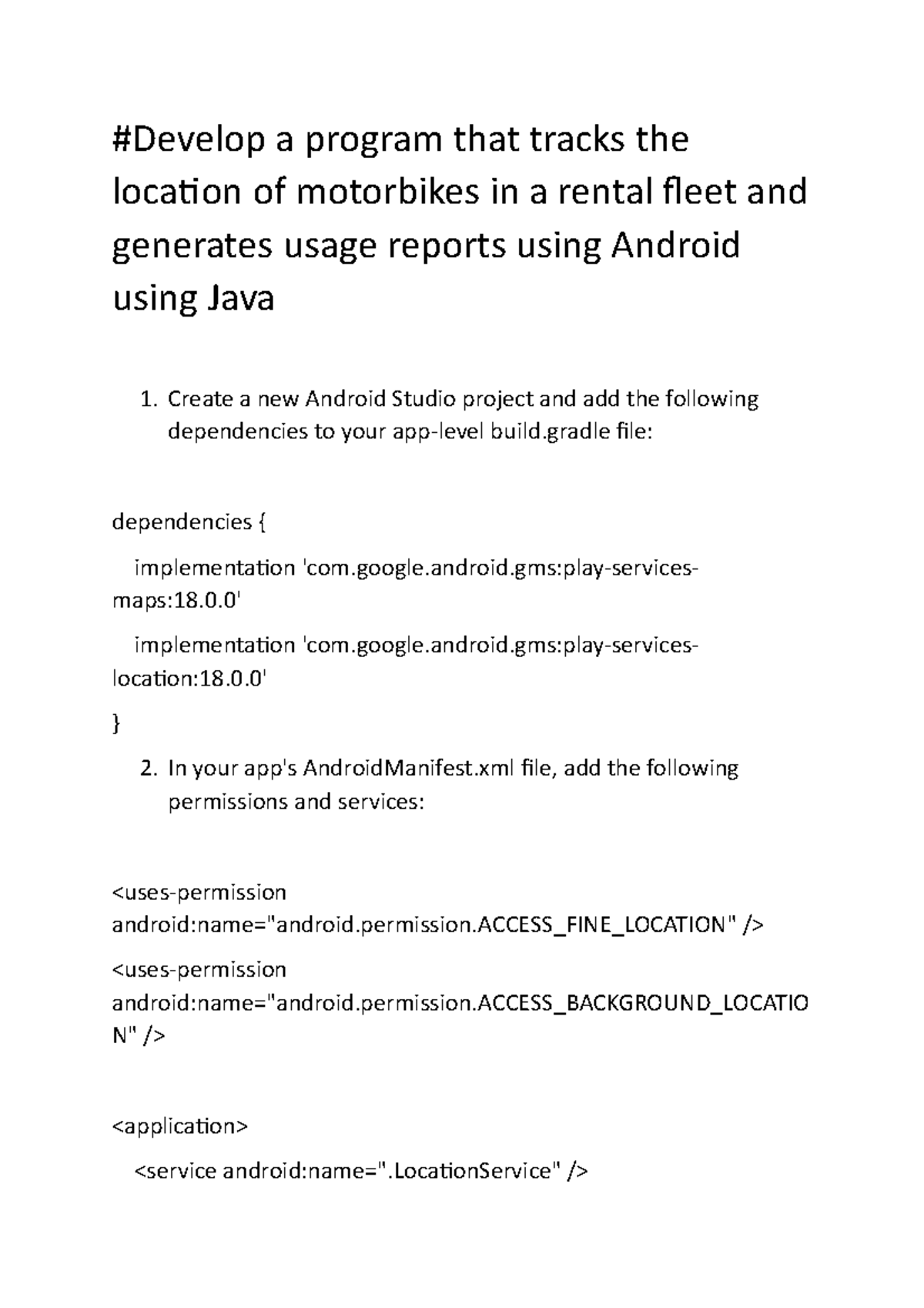 Rental fleet and generates-android using java - #Develop a program that ...