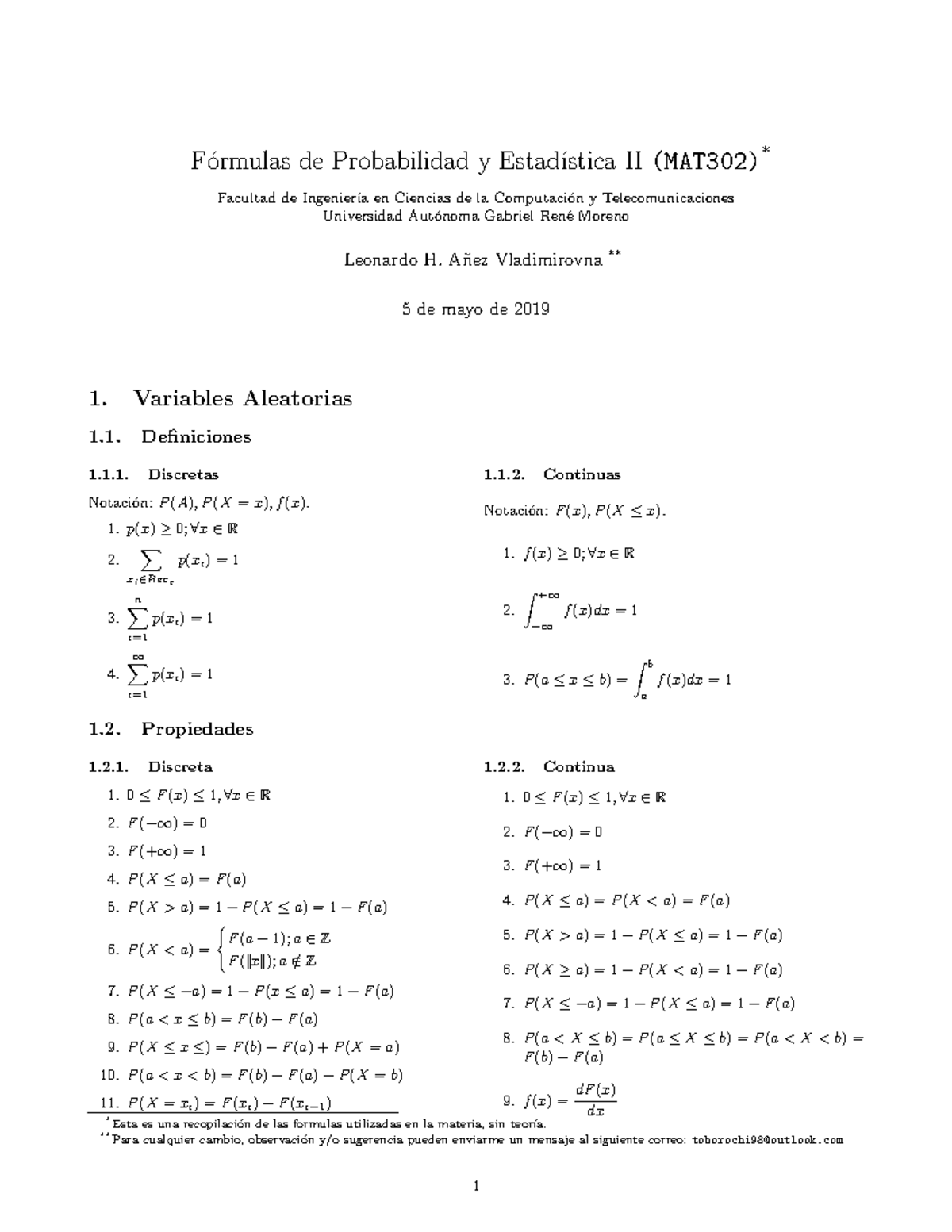 Formulas MAT302 - formulario - F ́ormulas de Probabilidad y Estad ...