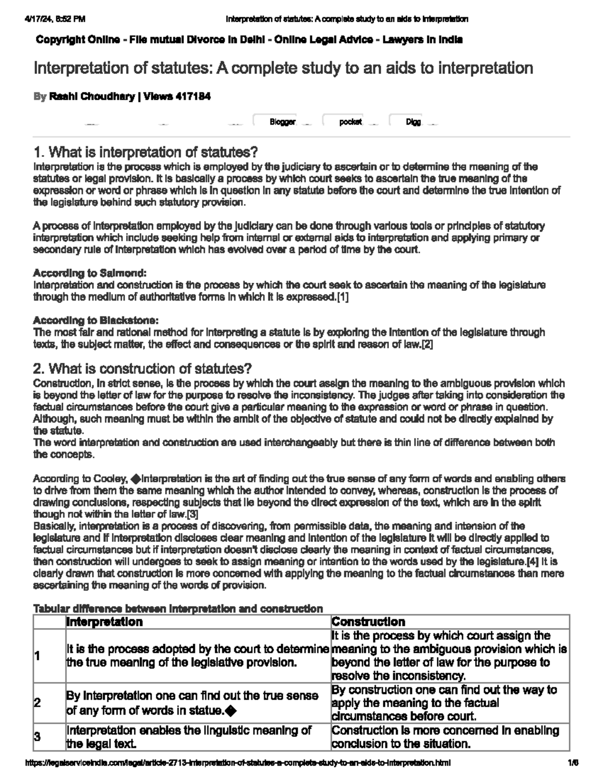 Interpretation internal and external aids - LAW - Studocu