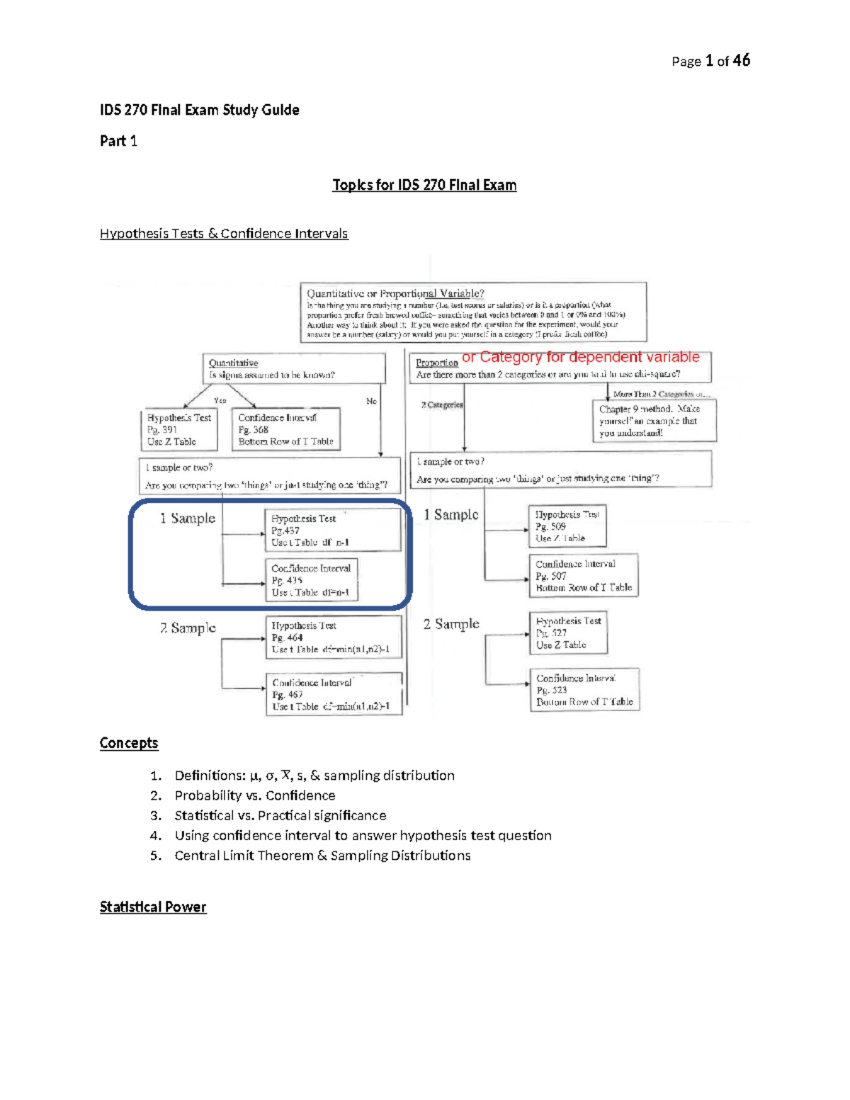 Exam2Study Guide - IDS 270 Final Exam Study Guide Part 1 Topics for IDS ...