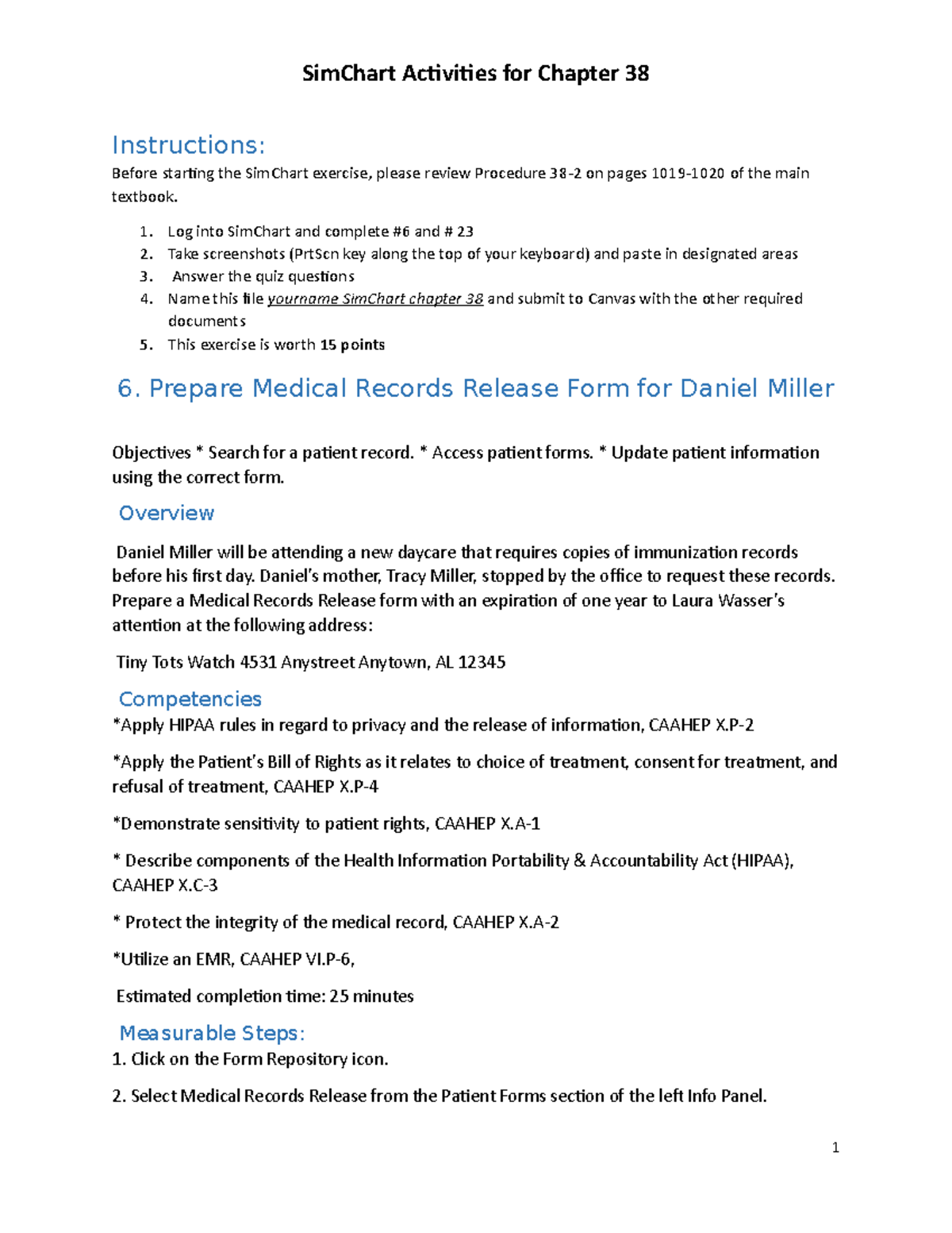 Chapter 38 Sim Chart online 2021-1 - Instructions: Before starting the SimChart exercise, please ...