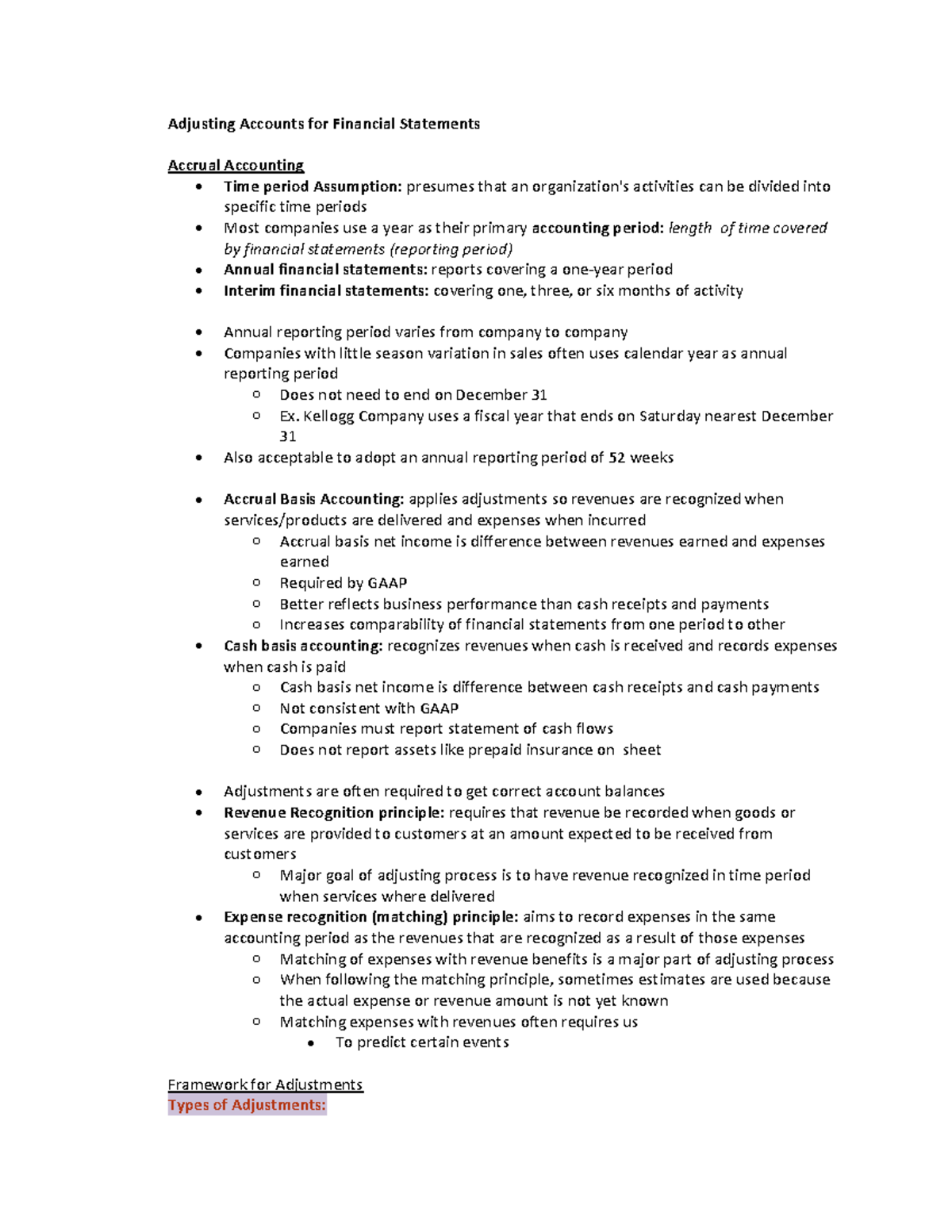 Accounting Chapter 3 Notes - Adjusting Accounts for Financial ...