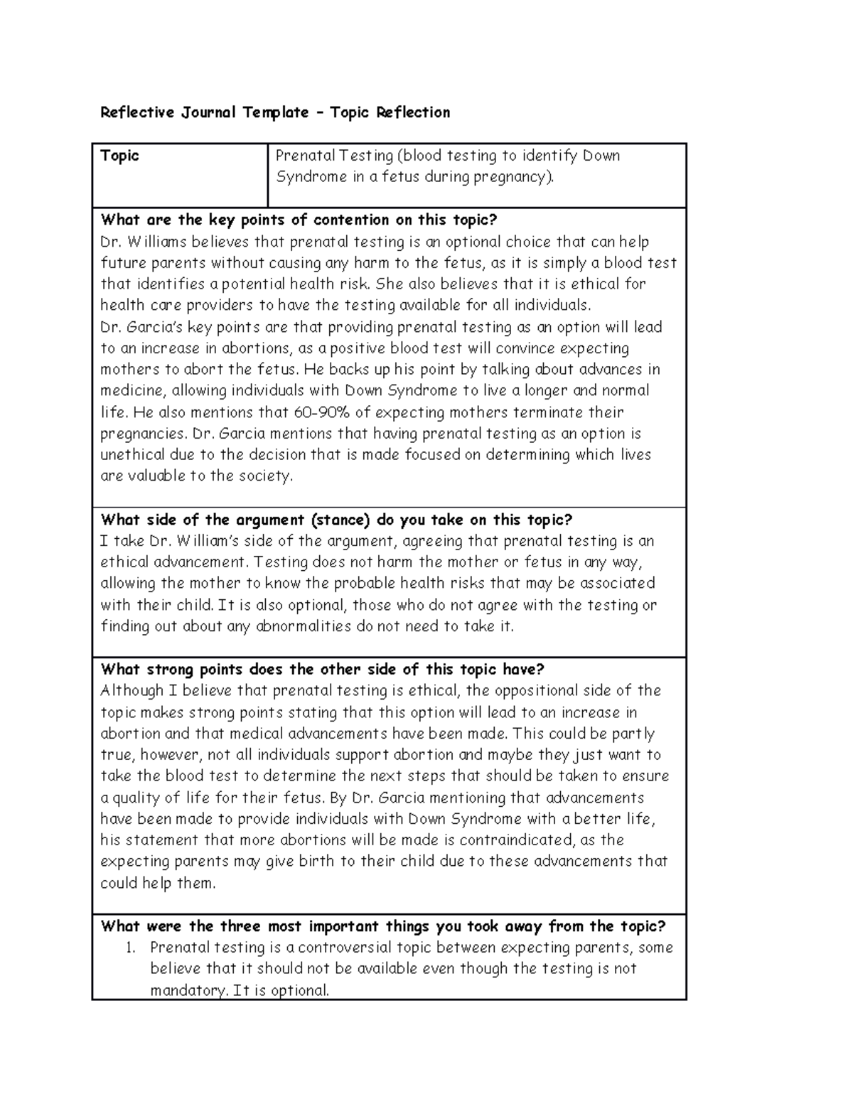 Week 3 Reflective Journal Template - Reflective Journal Template ...
