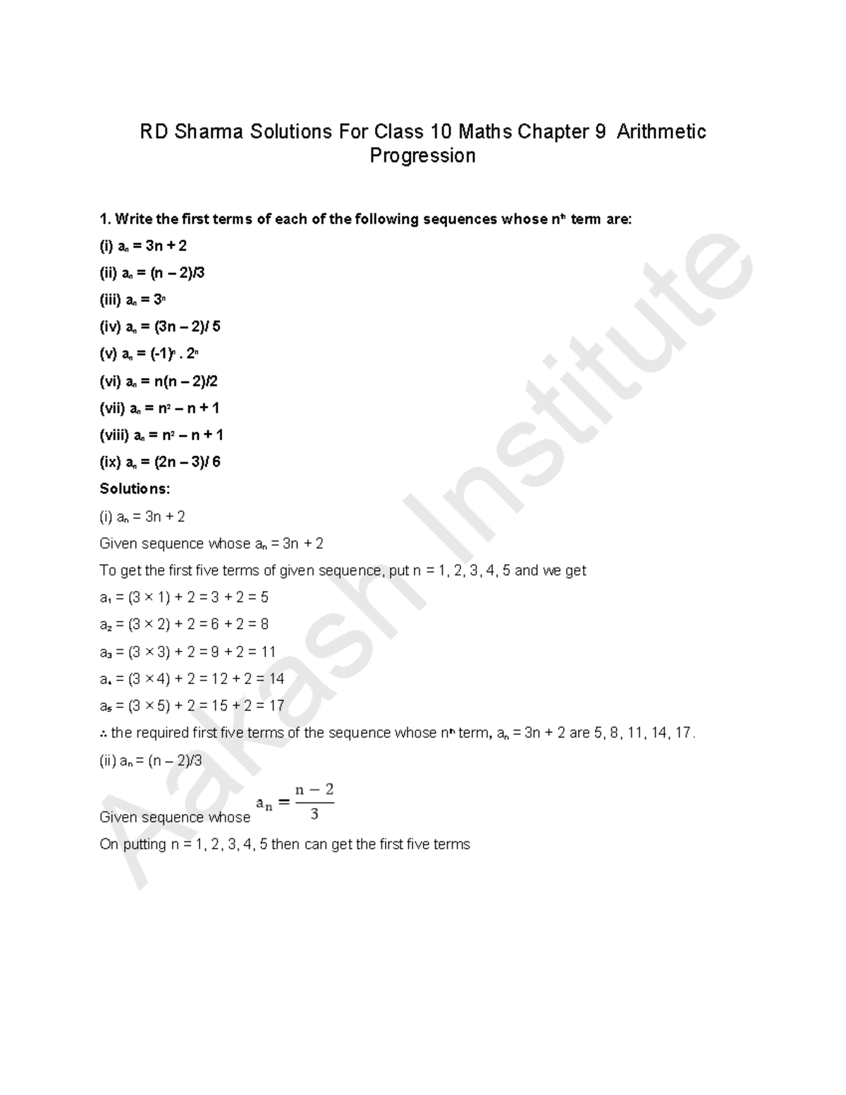 @onp CH AP 10TH - do well - RD Sharma Solutions For Class 10 Maths Chapter 9 Arithmetic ...
