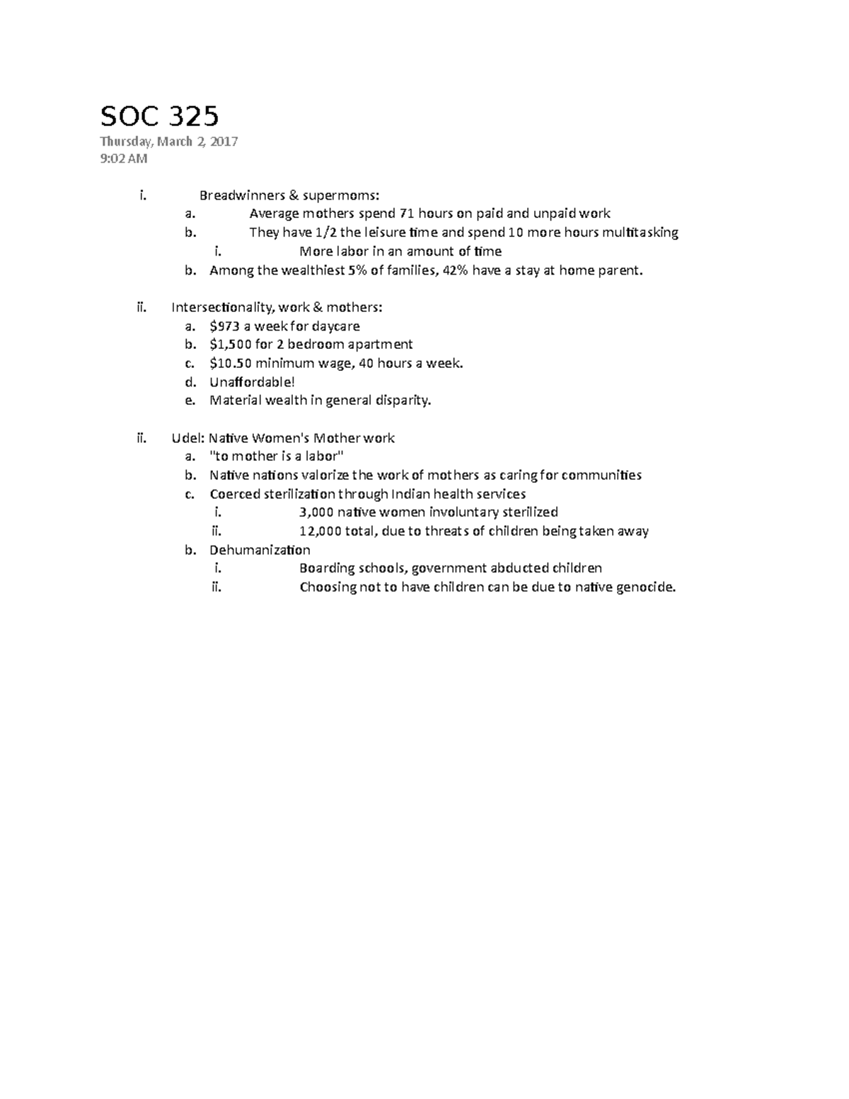 SOC 325 - Intersectionality - SOC 325 Thursday, March 2, 2017 9:02 AM i ...