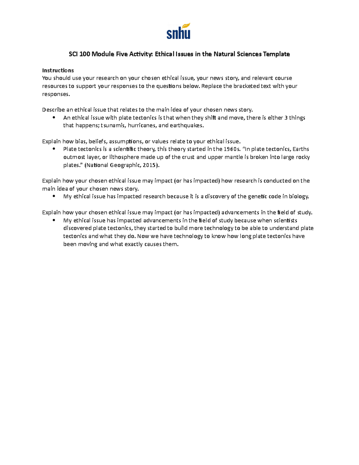 SCI 100 Module Five Activity Template - Deprecated API usage: The SVG ...