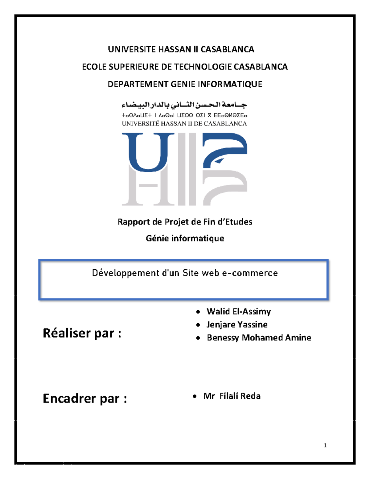 505903784 Rapport PFE Site Web E commerce - UNIVERSITE HASSAN ll ...