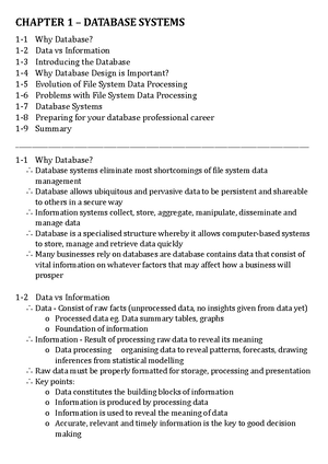 FIT2094 Exam Notes - 🐊FIT2094 Exam Notes 🐊 1. Introduction to Databases ...