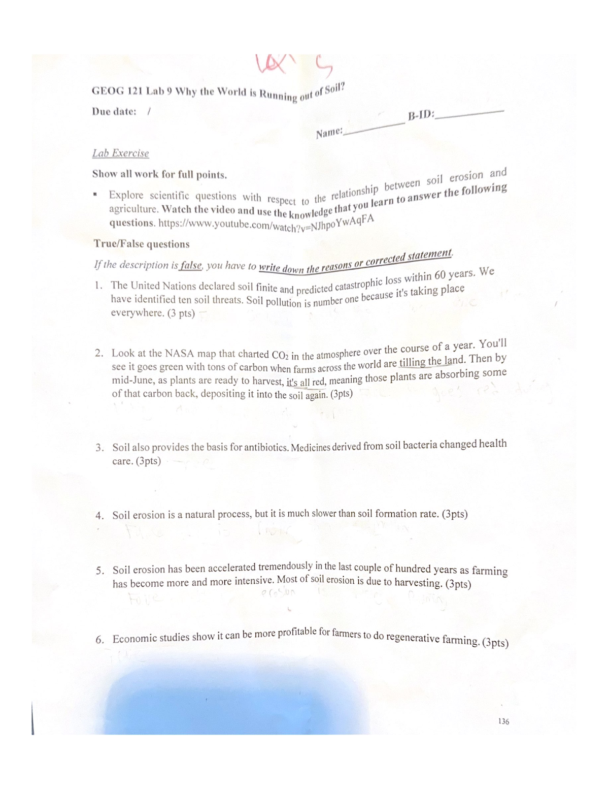 Lab 9 Why the World is Running out of Soil - GEOG 121 - Studocu