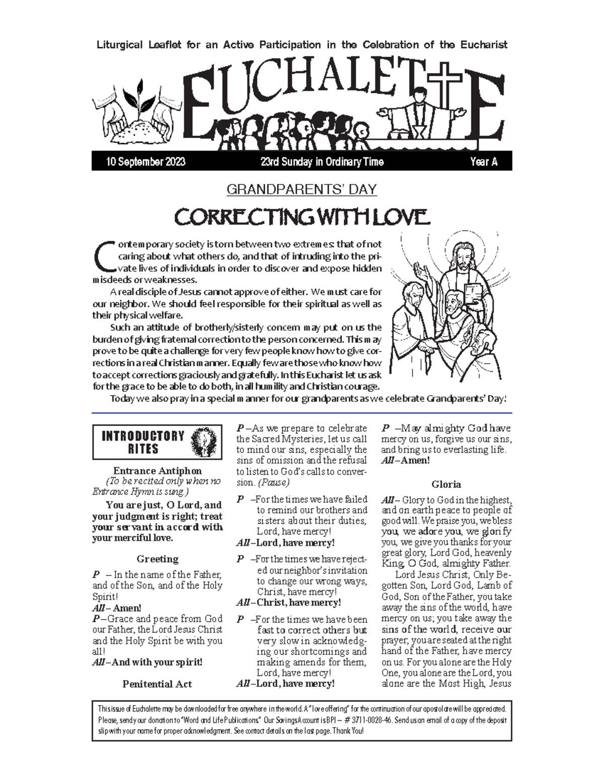 EUCH-23 OT (A) sept - dfdgf - 10 September 2023 23rd Sunday in Ordinary ...