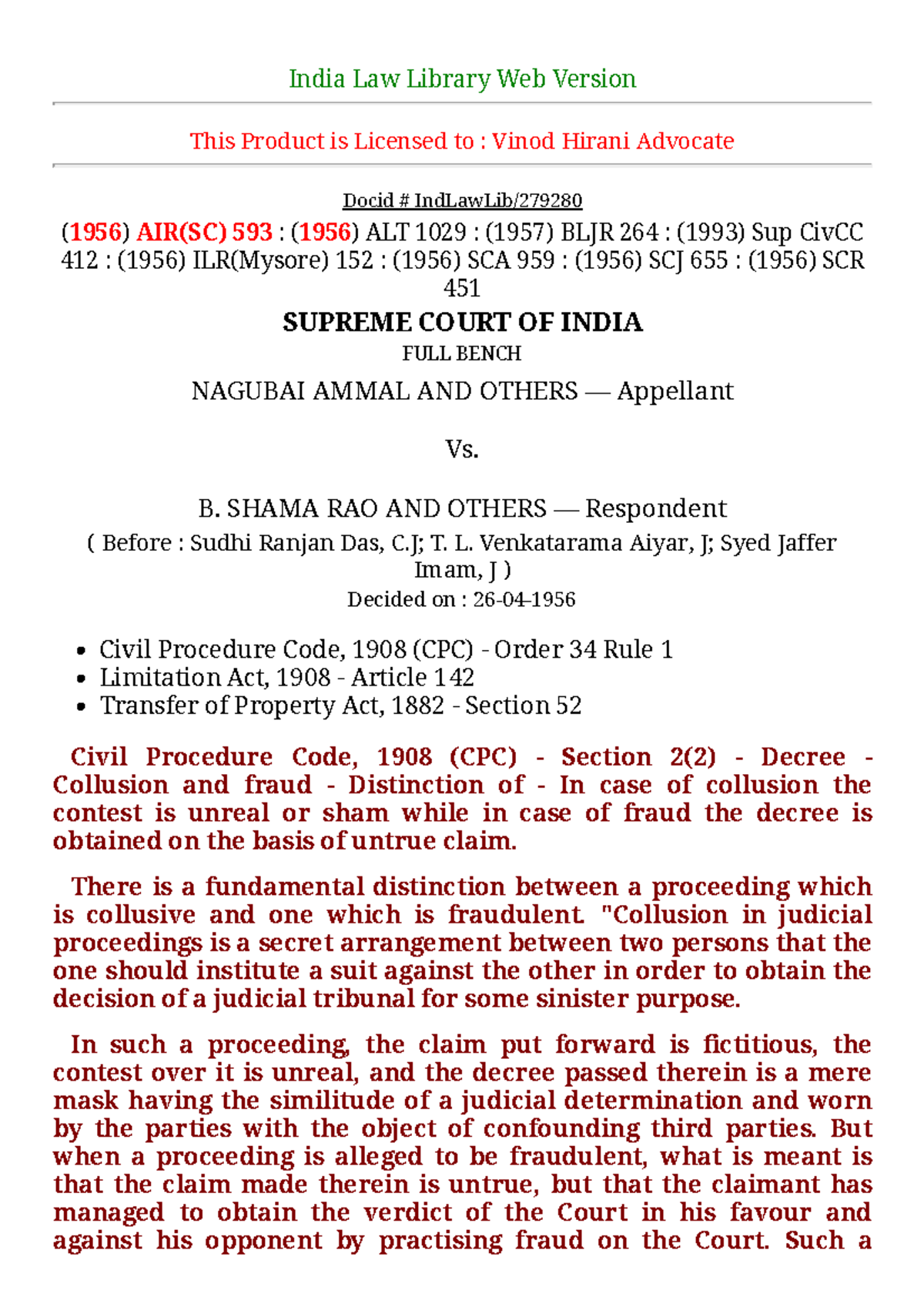 Admission - India Law Library Web Version This Product is Licensed to ...