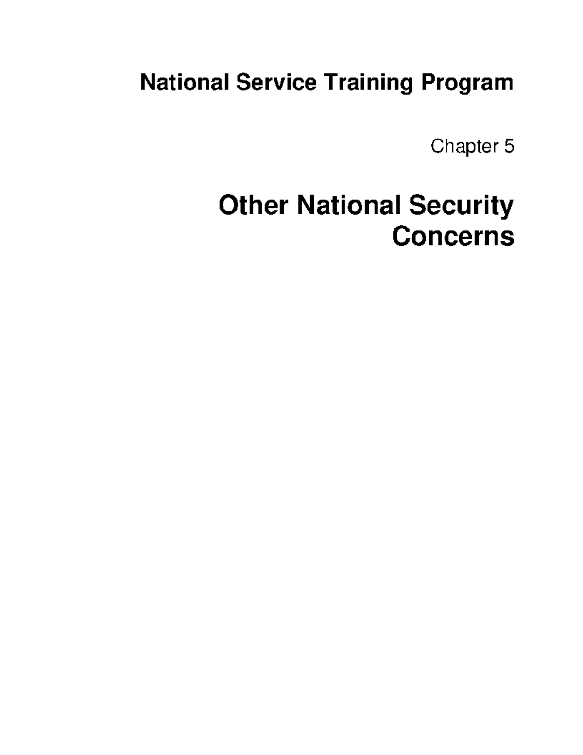 Chapter-5 - National Service Training Program Chapter 5 Other National ...