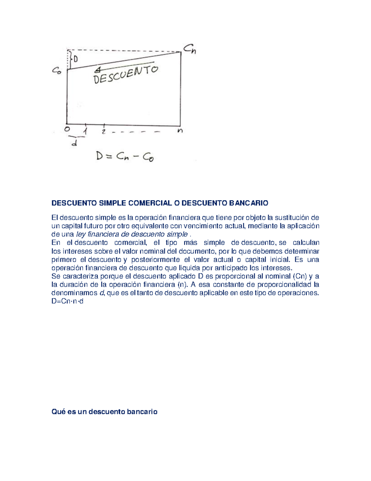 Descuento Simple Comercial O Descuento Bancario - DESCUENTO SIMPLE ...
