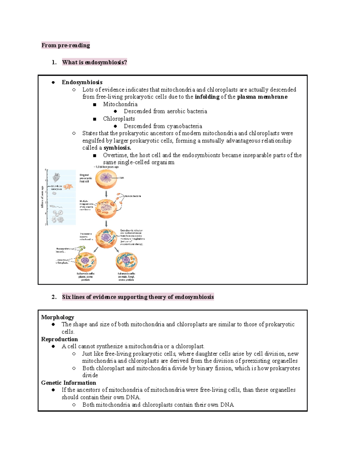Biology 1002B Lecture #11: Endosymbiosis and Complexity - From pre ...