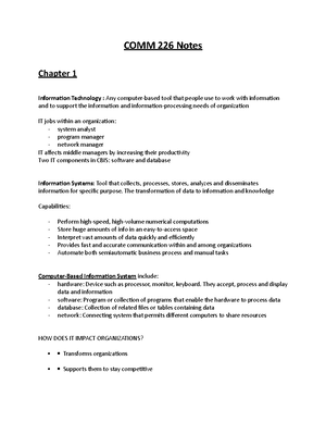 COMM 222 Notes - COMM 222 Notes Please note that the following topics ...