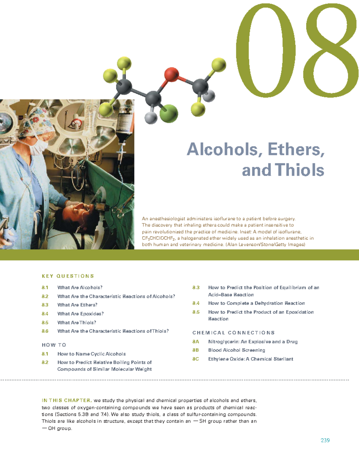 Chap8 Alcohol Ether - summaries - 239 An anesthesiologist administers ...