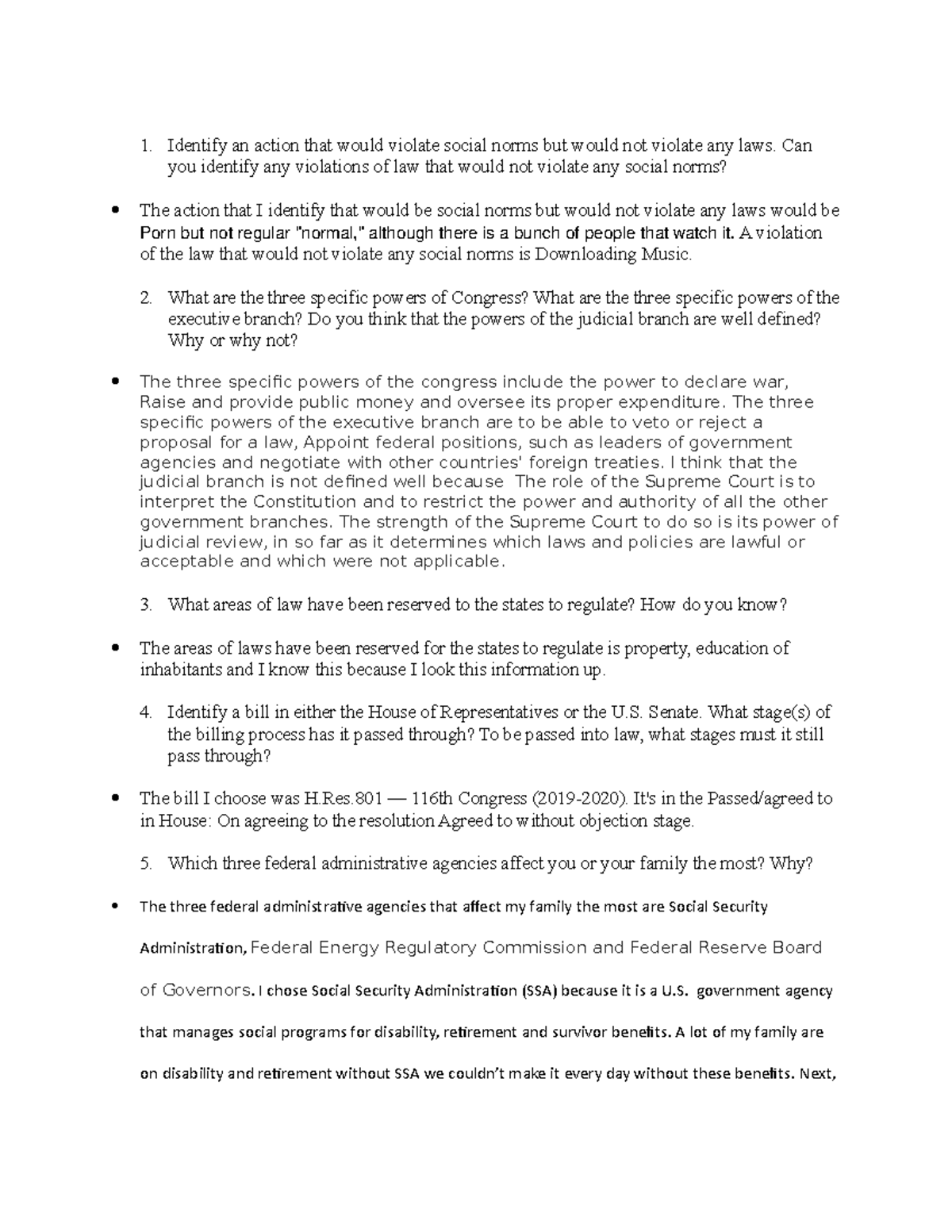 Identify an action that would violate social norms but would not ...