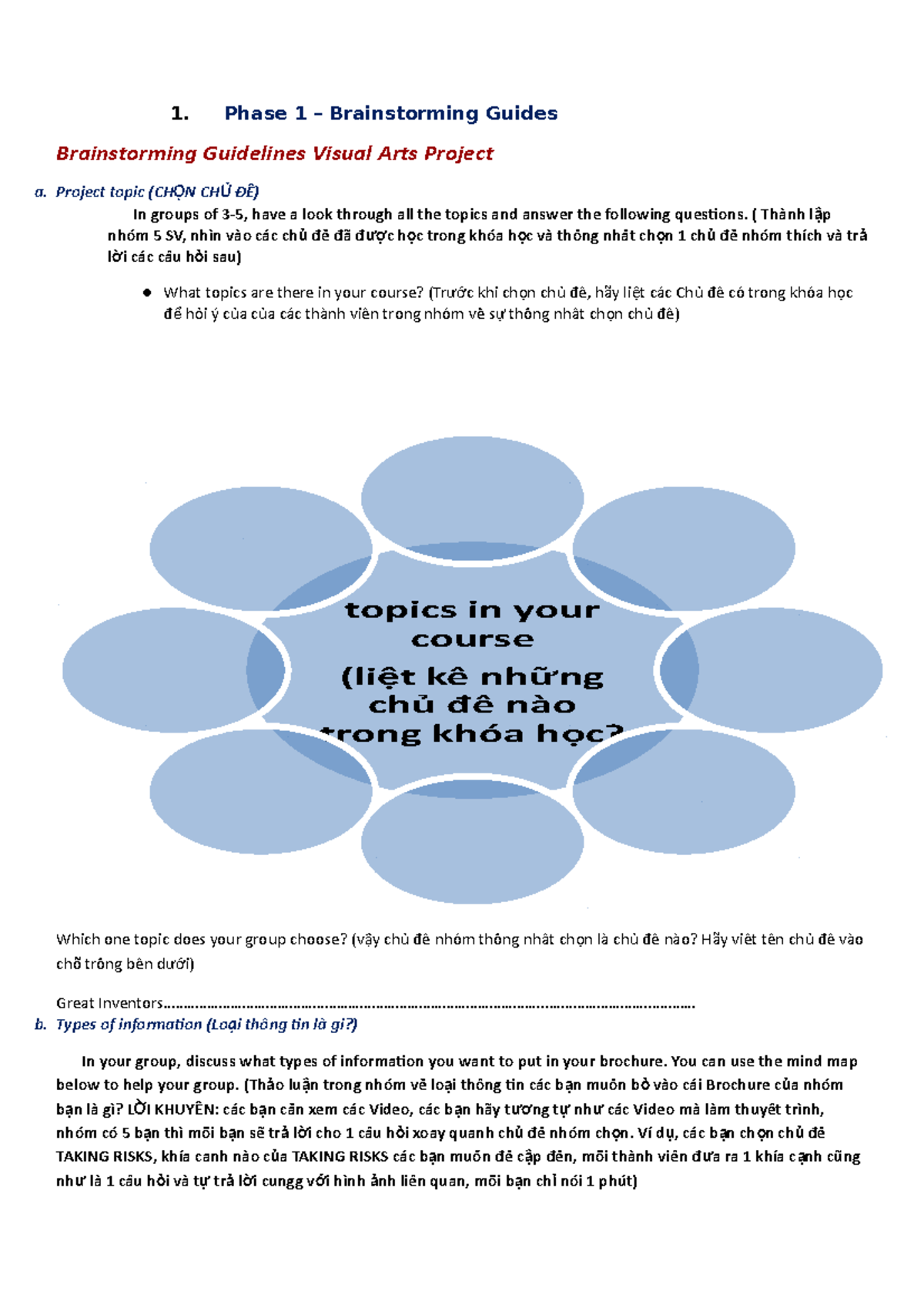 Phase 1 - Visual ART - Project (1) - 1. Phase 1 – Brainstorming Guides ...