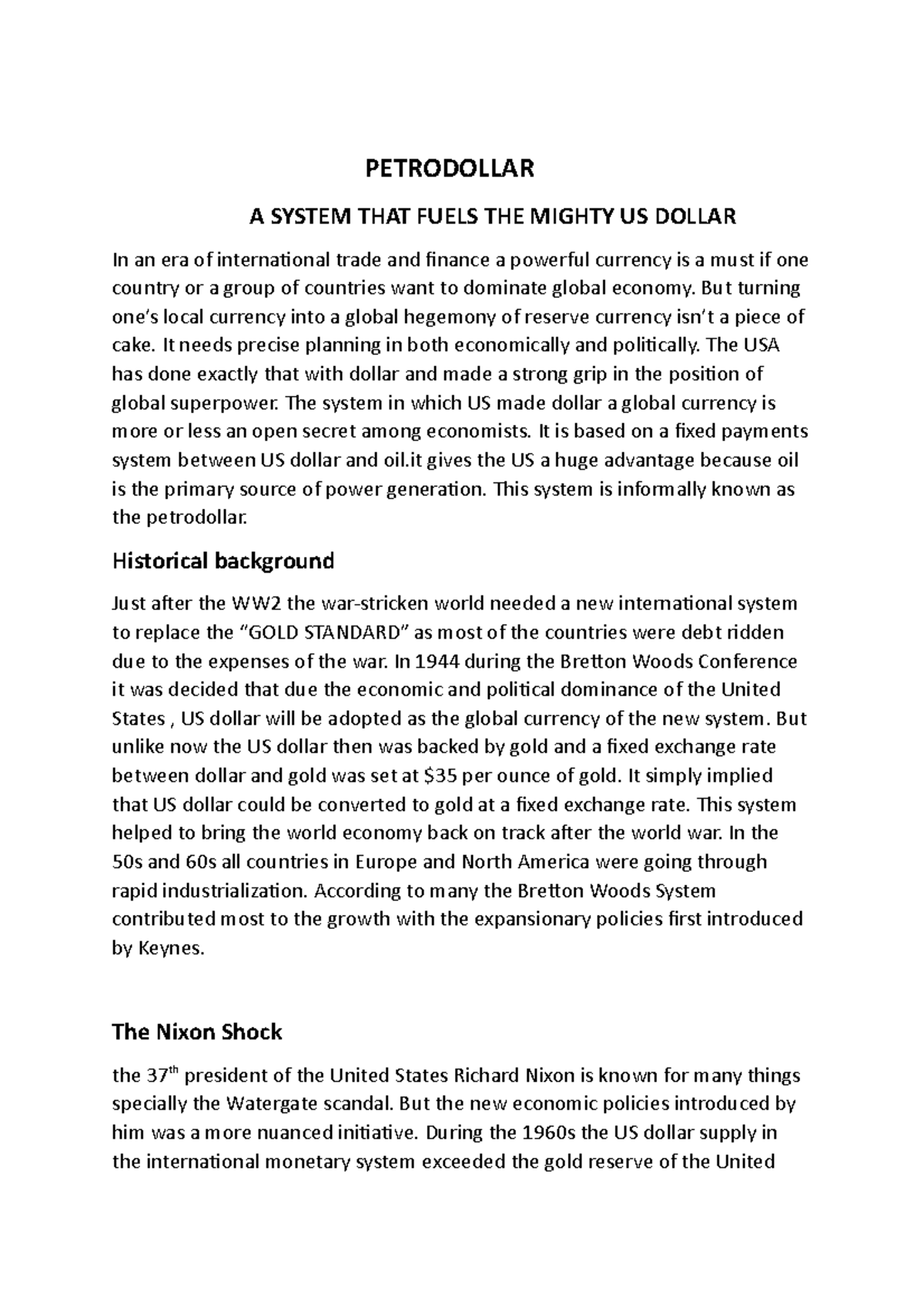 Petrodollar - PETRODOLLAR A SYSTEM THAT FUELS THE MIGHTY US DOLLAR In ...