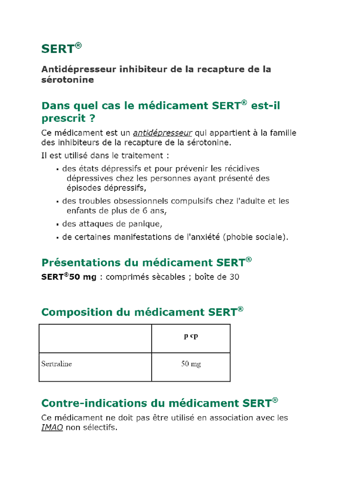 SERT - Groupe Santé Laboratoires - MAN 3240 - Studocu