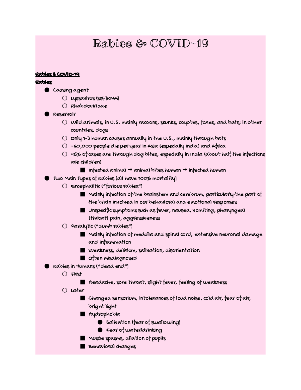 Rabies Covid-19 - Lecture notes - Rabies & COVID-19 Rabies & COVID ...