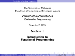 Lecturenotes - COMP30020/COMP Declarative Programming Subject Notes for ...
