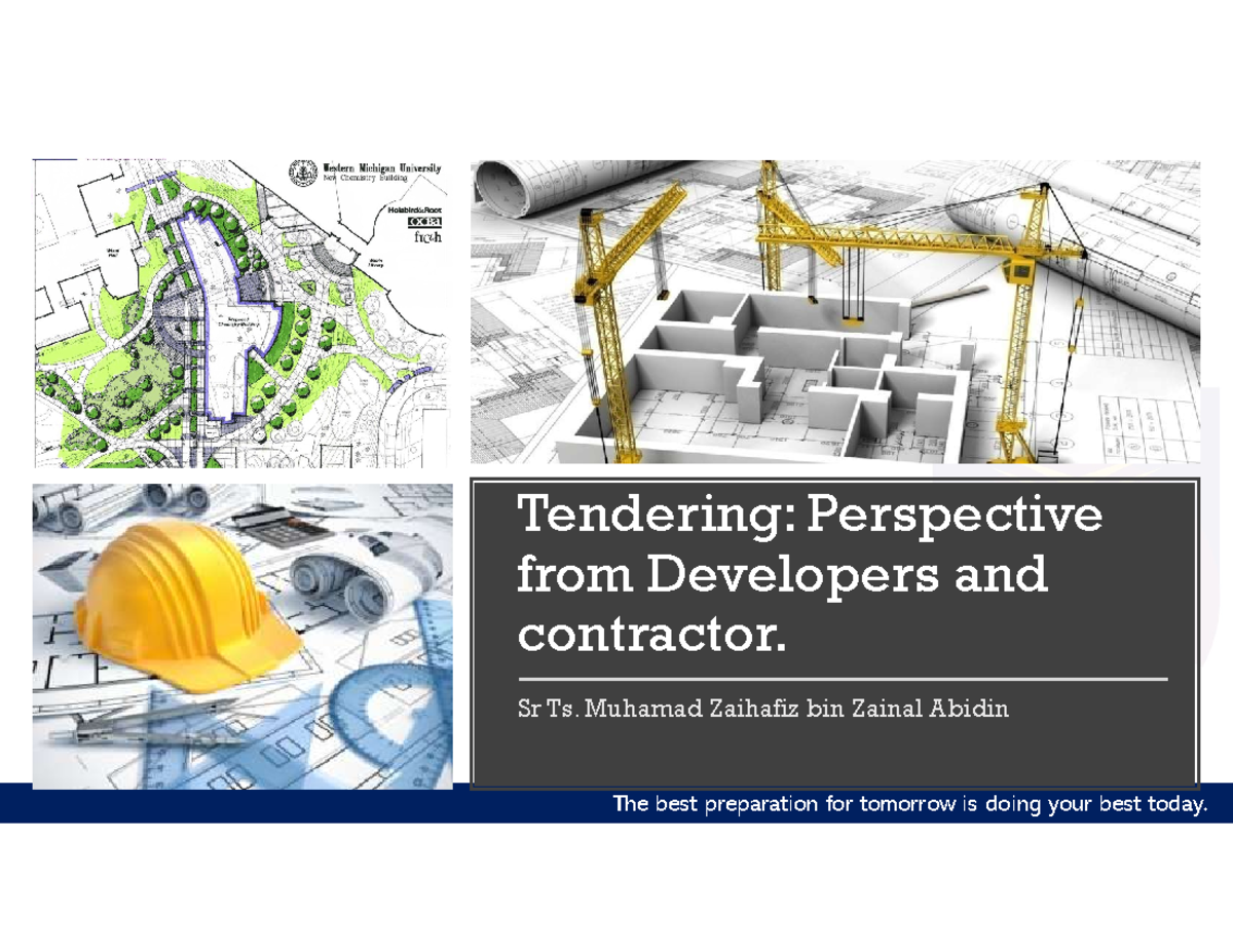W5 Tendering - Construction Engineering - Tendering: Perspective from ...