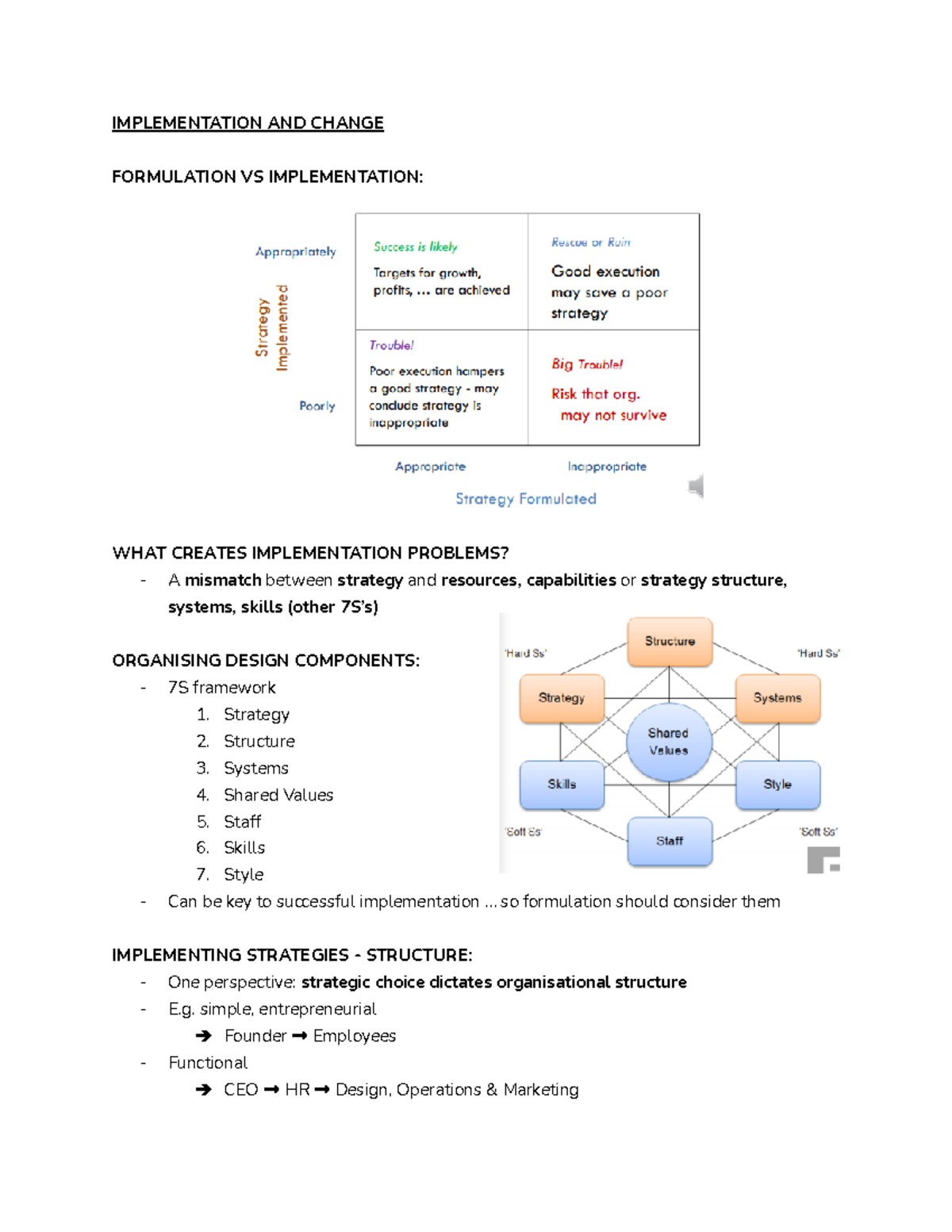 Implementation And Change - IMPLEMENTATION AND CHANGE FORMULATION VS ...
