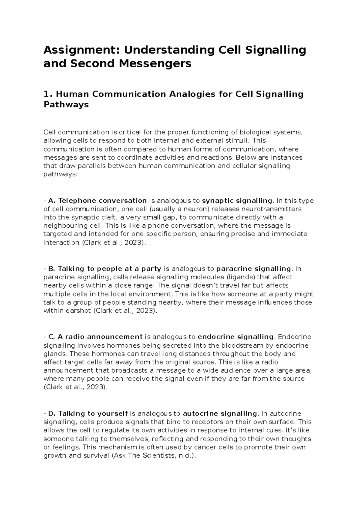 BIOL UNIT 5 - Biology 1 for Health Studies Majors {BIOL 1121} UNIT 5 - Assignment: Understanding ...
