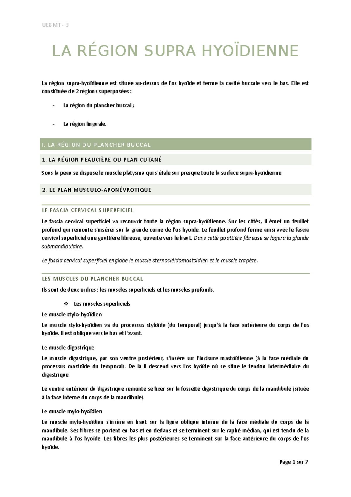3. La région supra hyoïdienne - UE8 MT - 3 LA RÉGION SUPRA HYOÏDIENNE ...