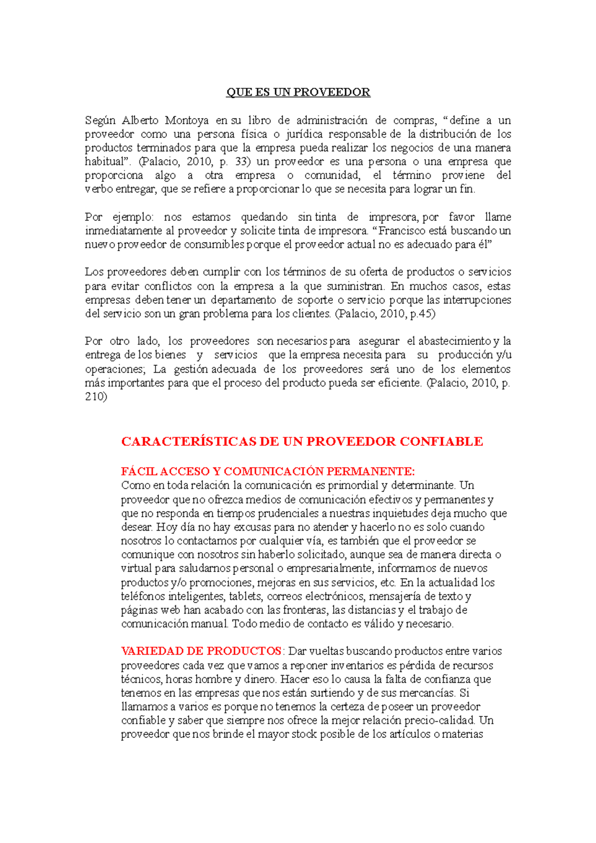 QUE ES UN Proveedor - ... - QUE ES UN PROVEEDOR Según Alberto Montoya ...