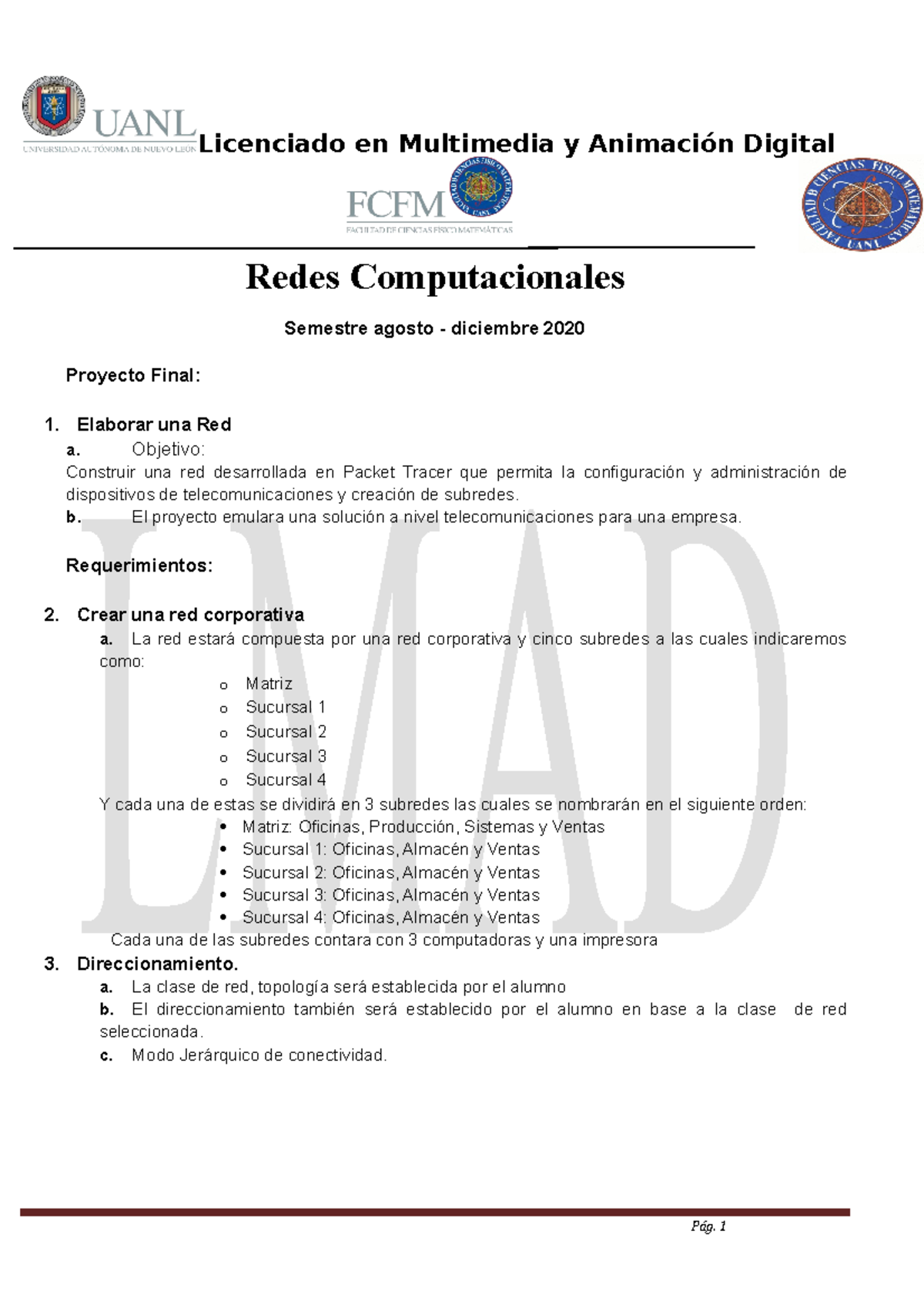 Proyecto final RC Agodic 2020 - Licenciado en Multimedia y Animación Digital Redes ...