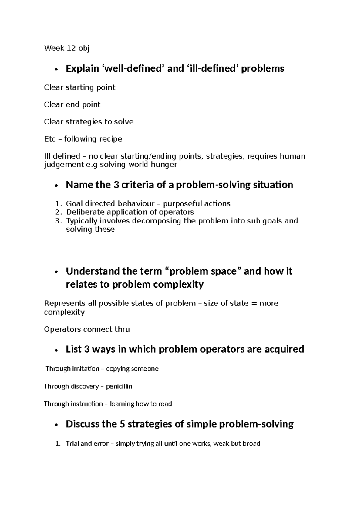 Week 12 obj - Week 12 obj Explain ‘well-defined’ and ‘ill-defined ...