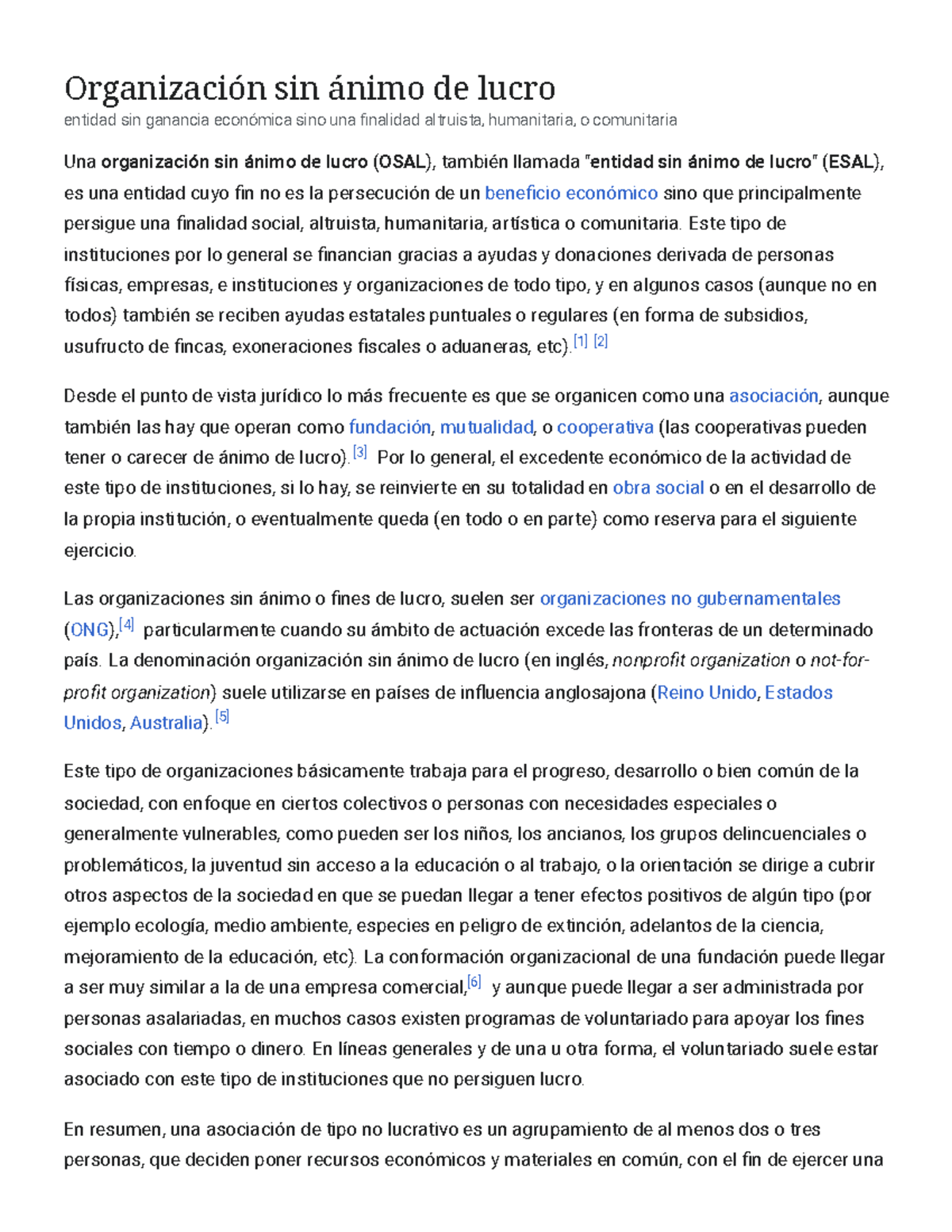 Organización sin ánimo de lucro - Wikipedia, la enciclopedia libre ...