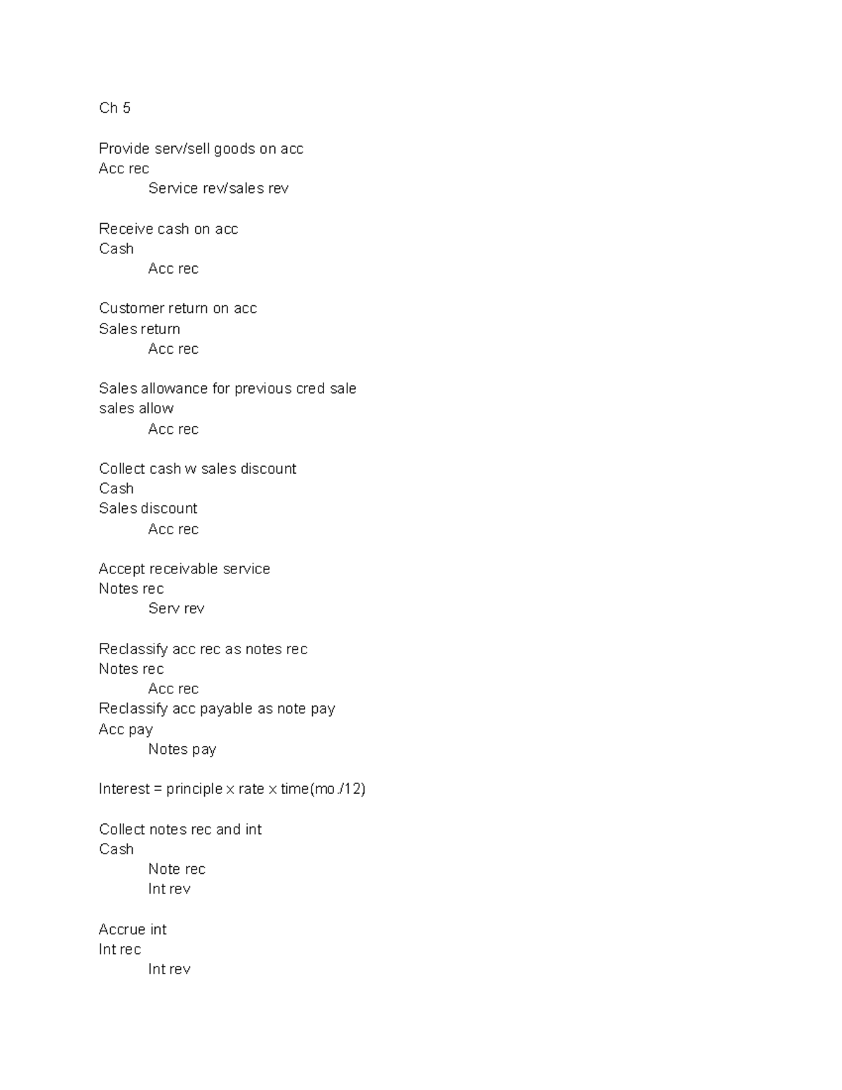 Preparing cheat sheet exam 2 acctg 201 De Boskey - Ch 5 Provide serv ...