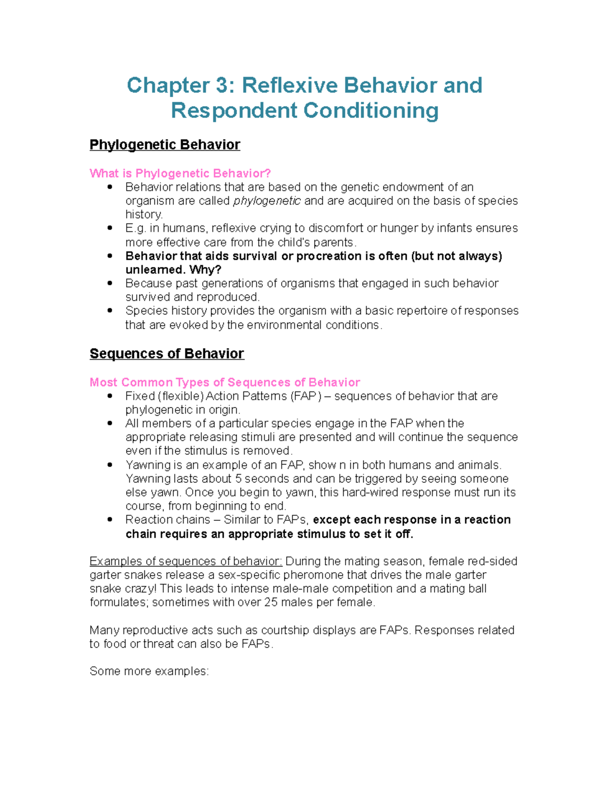 Chapter 3 - Chapter 3: Reflexive Behavior and Respondent Conditioning ...