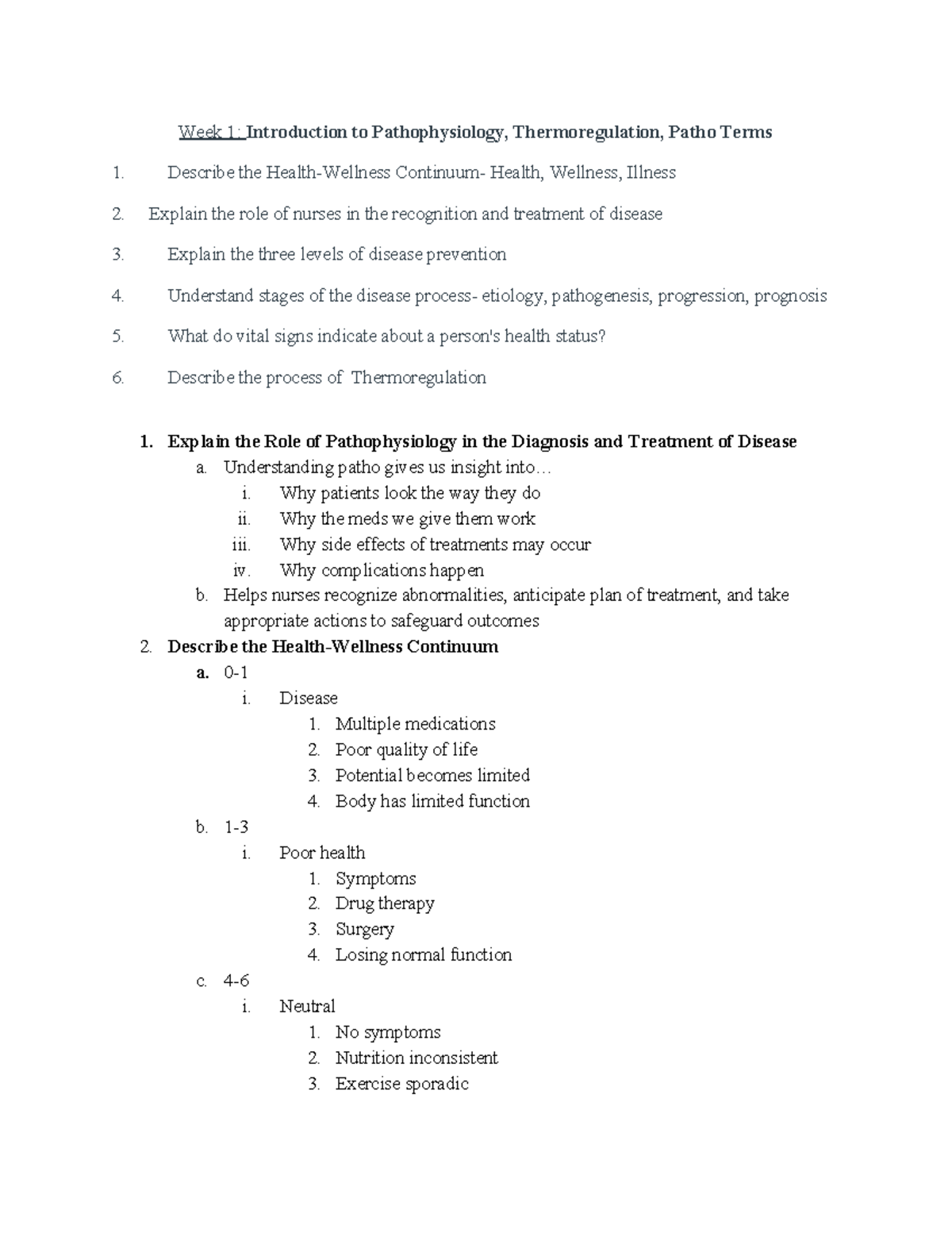 Copy of Revised Week 1 - Week 1: Introduction to Pathophysiology ...