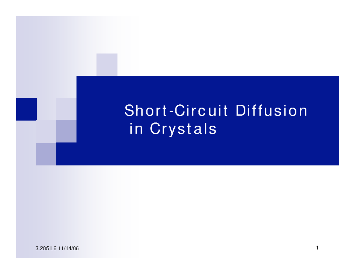Role of Micro Structure in Diffusion Short Circuits - Short -Circ uit ...