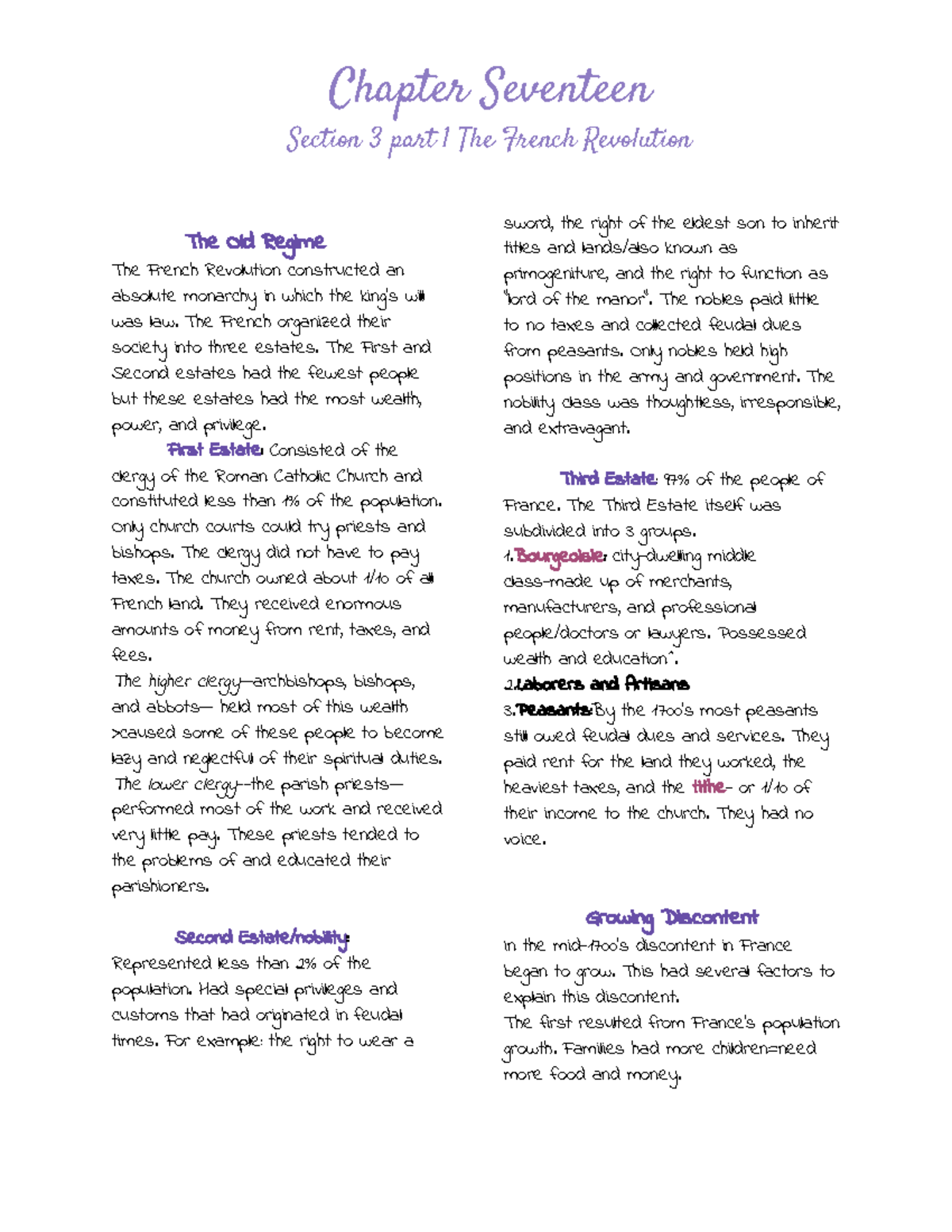 History ch 17 sec 3 part 1 - Section 3 part 1 The French Revolution The ...