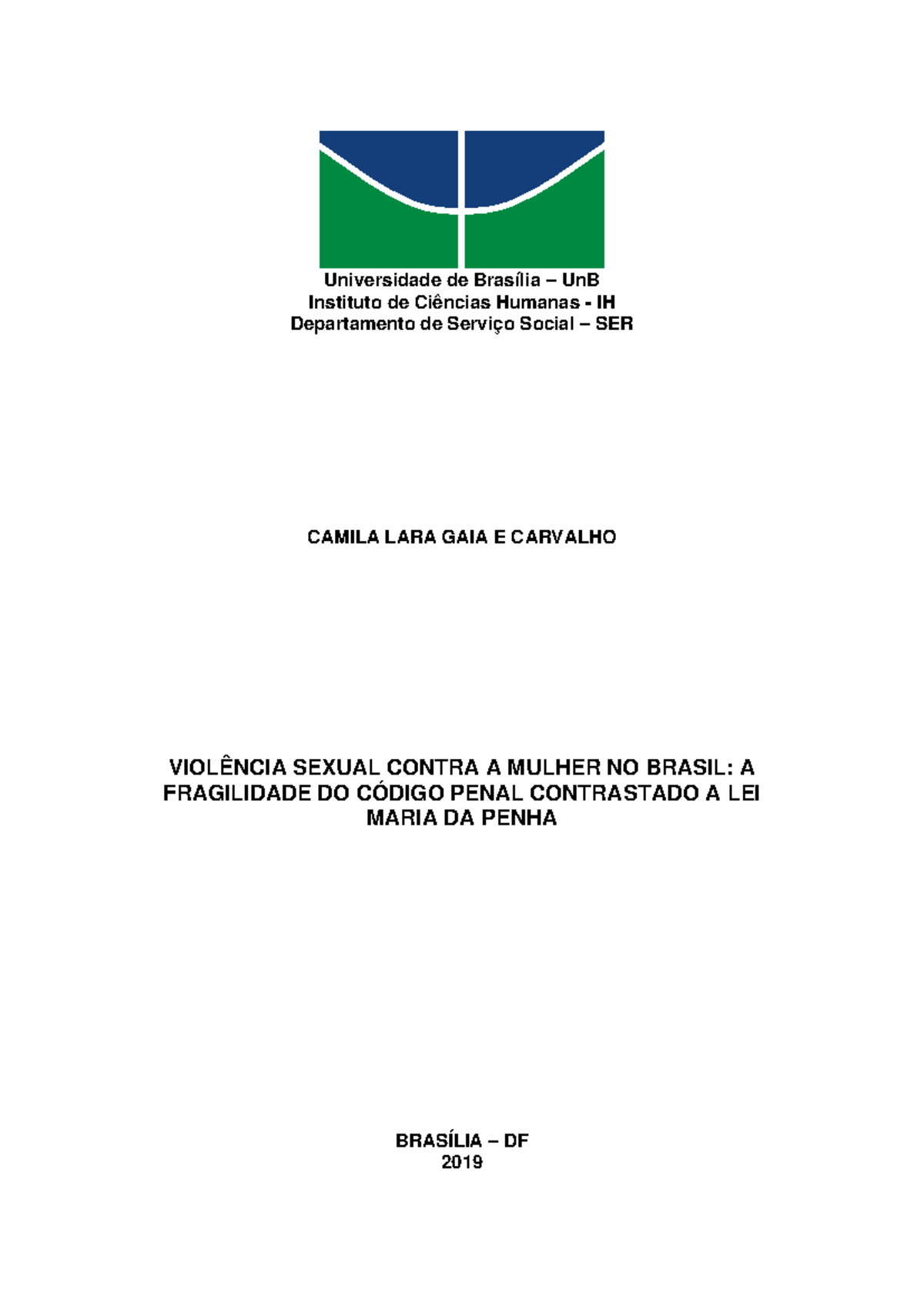 2019 Camila Lara Gaia Carvalho tcc - Universidade de Brasília – UnB ...