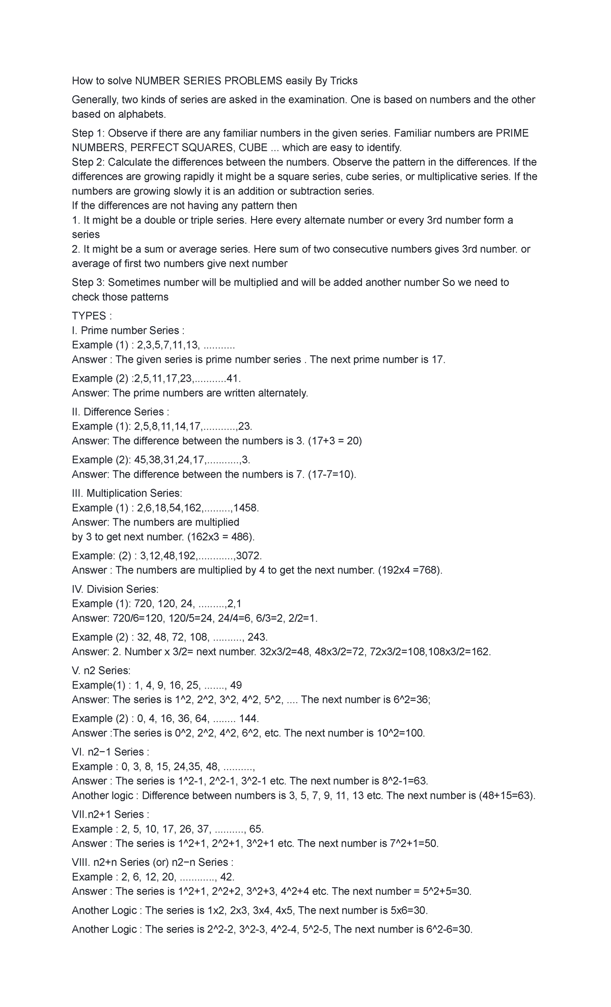 How To Solve Number Series Problems Easily By Tricks How To Solve