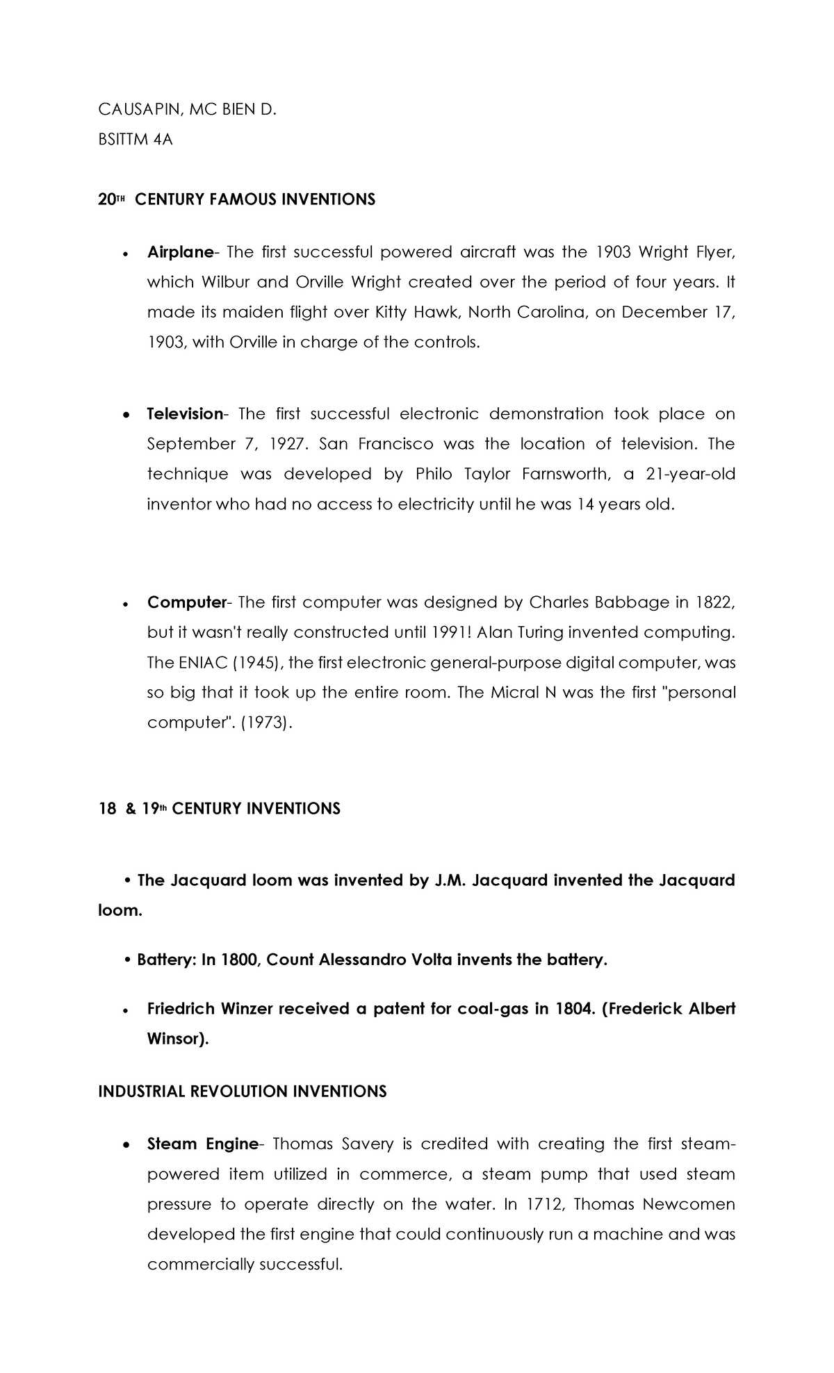 Causapin, MC BIEN D. Activity 2 - CAUSAPIN, MC BIEN D. BSITTM 4A 20 TH ...