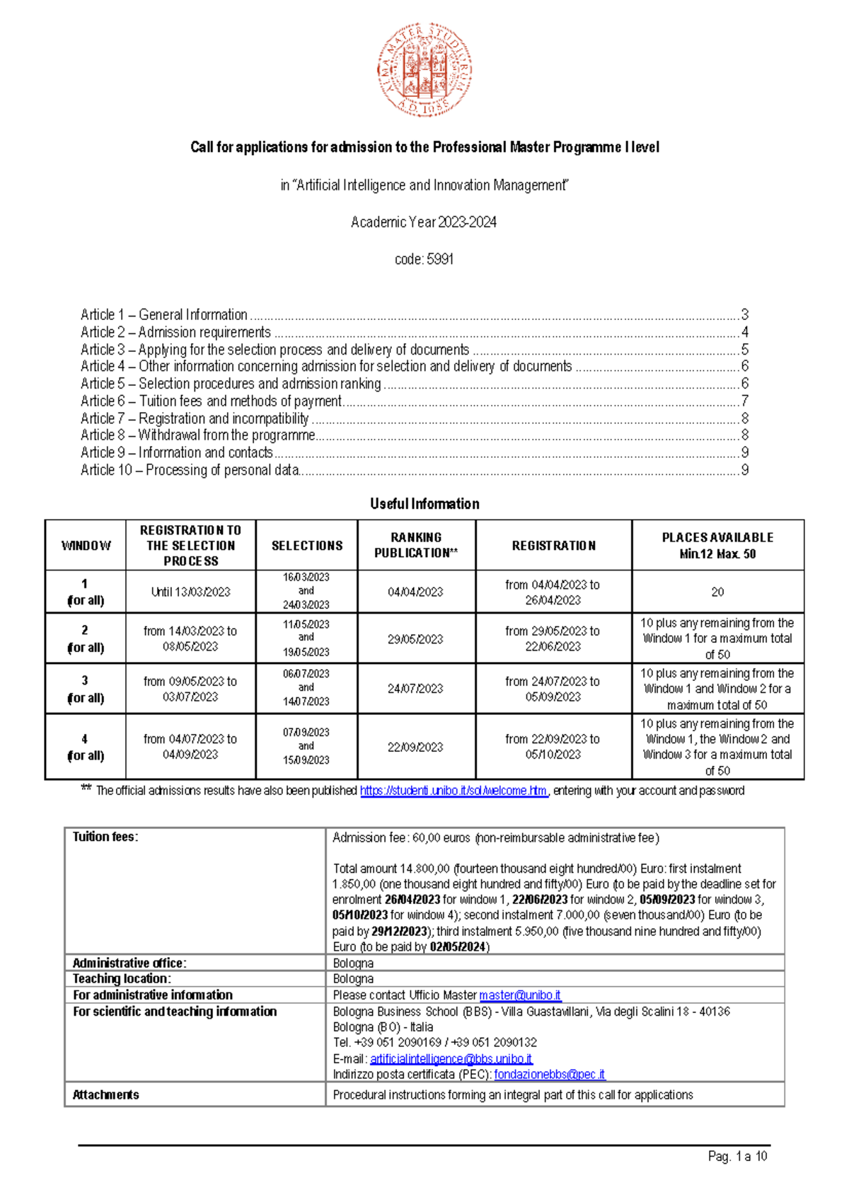 Call for application 14 - - Studocu