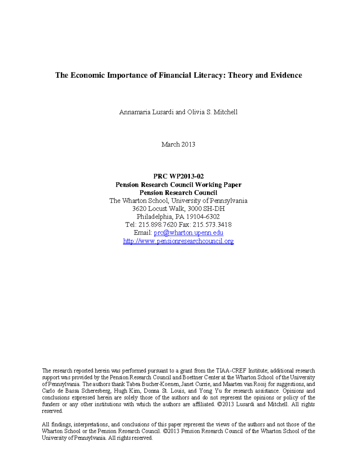 WP2013 02 Lusardi OSM - You can use it - The research reported herein ...