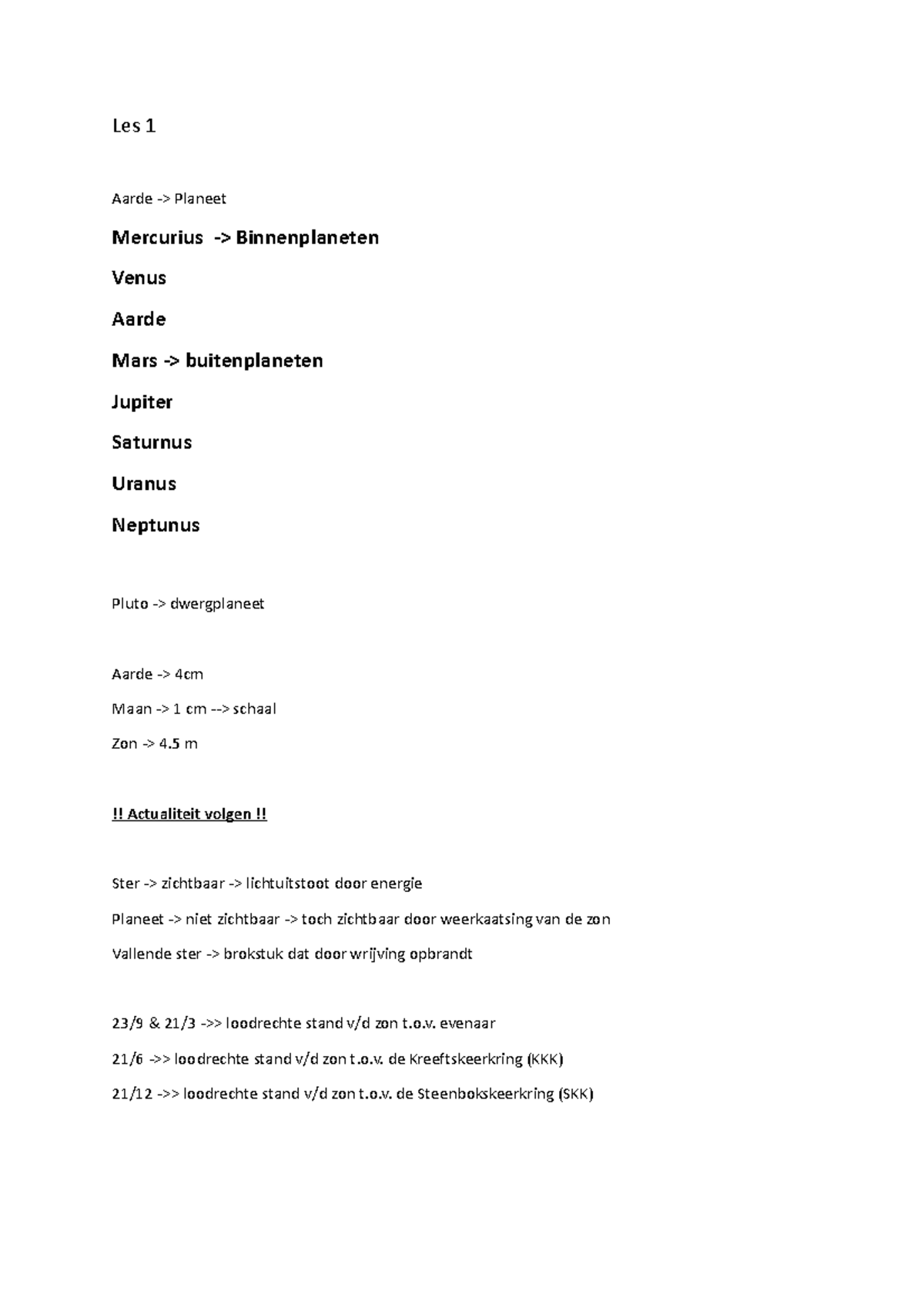 Les 1 - les 1 - Les 1 Aarde -> Planeet Mercurius -> Binnenplaneten ...