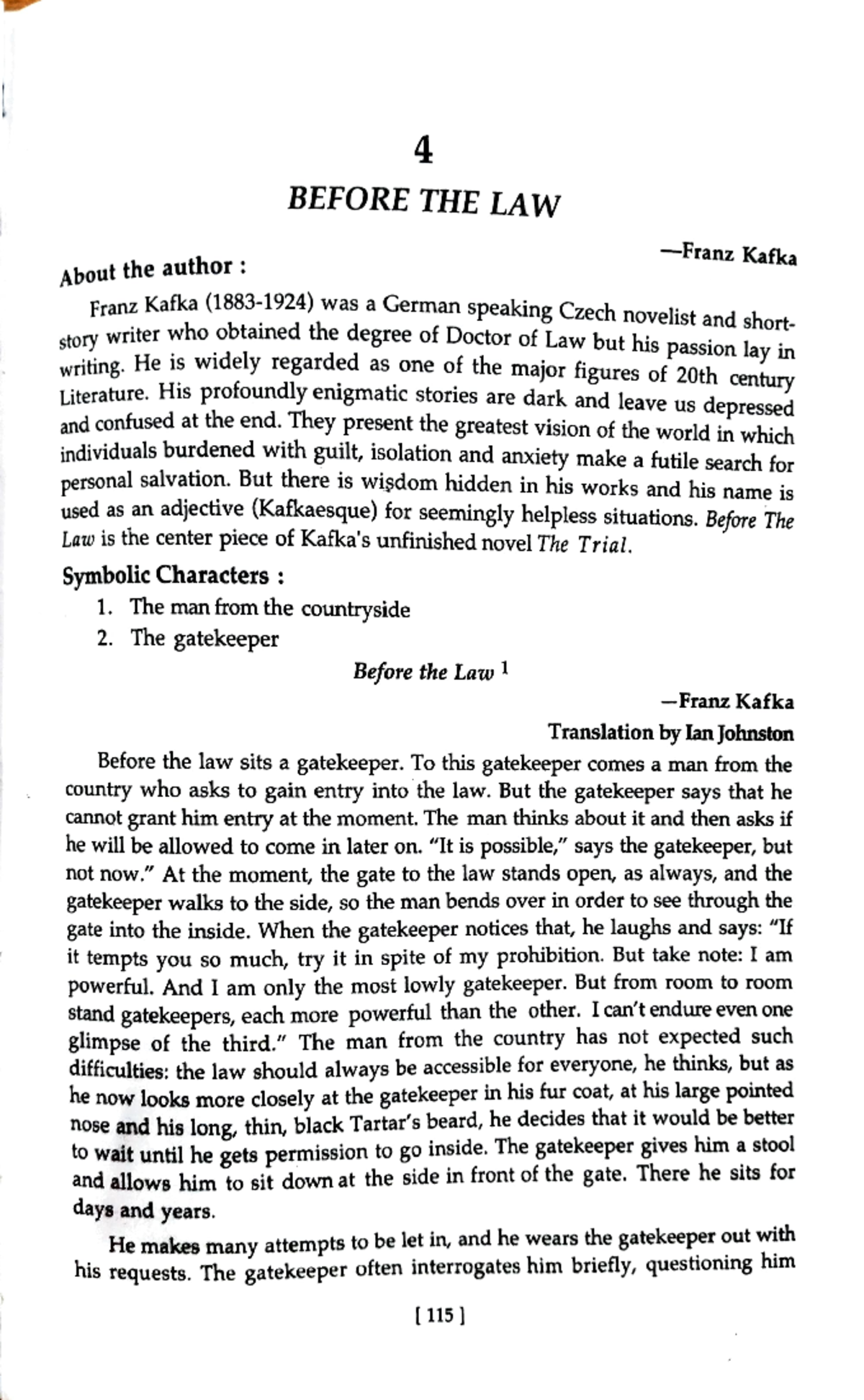 Before the law - About the author: 4 BEFORE THE LAW Symbolic Characters ...