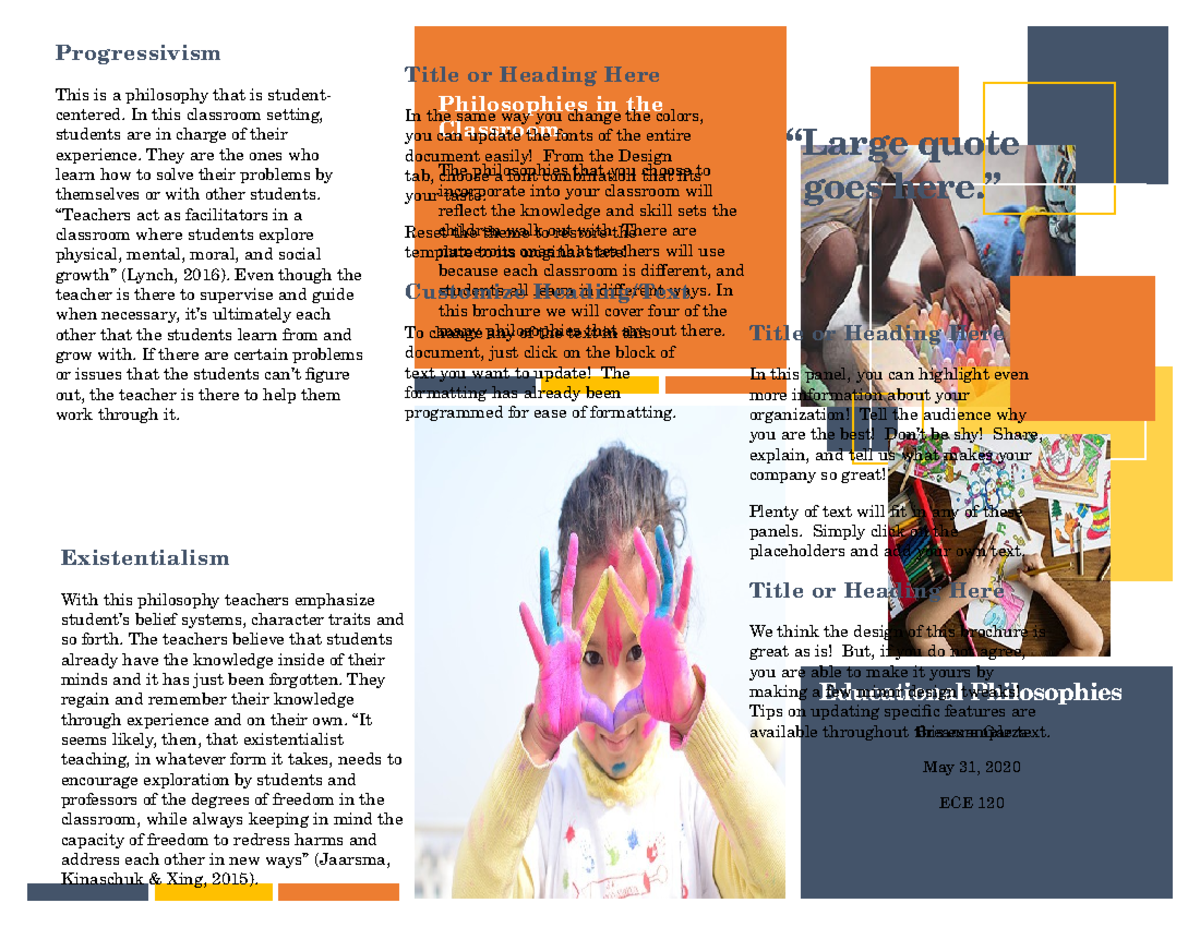 Educational Philosophies - Philosophies in the Classroom. The ...