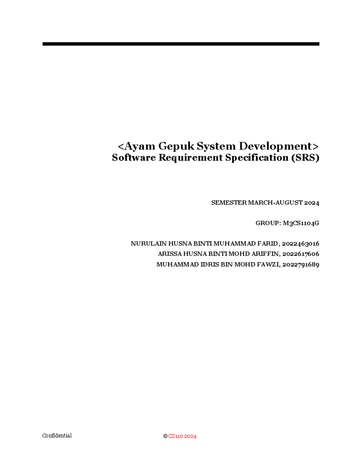 ISP250 SRS report - Software Requirement Specification (SRS) - Studocu