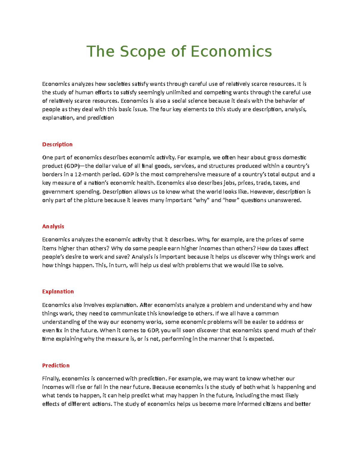 The Scope of Economics - ms room guide for helping students to have a ...
